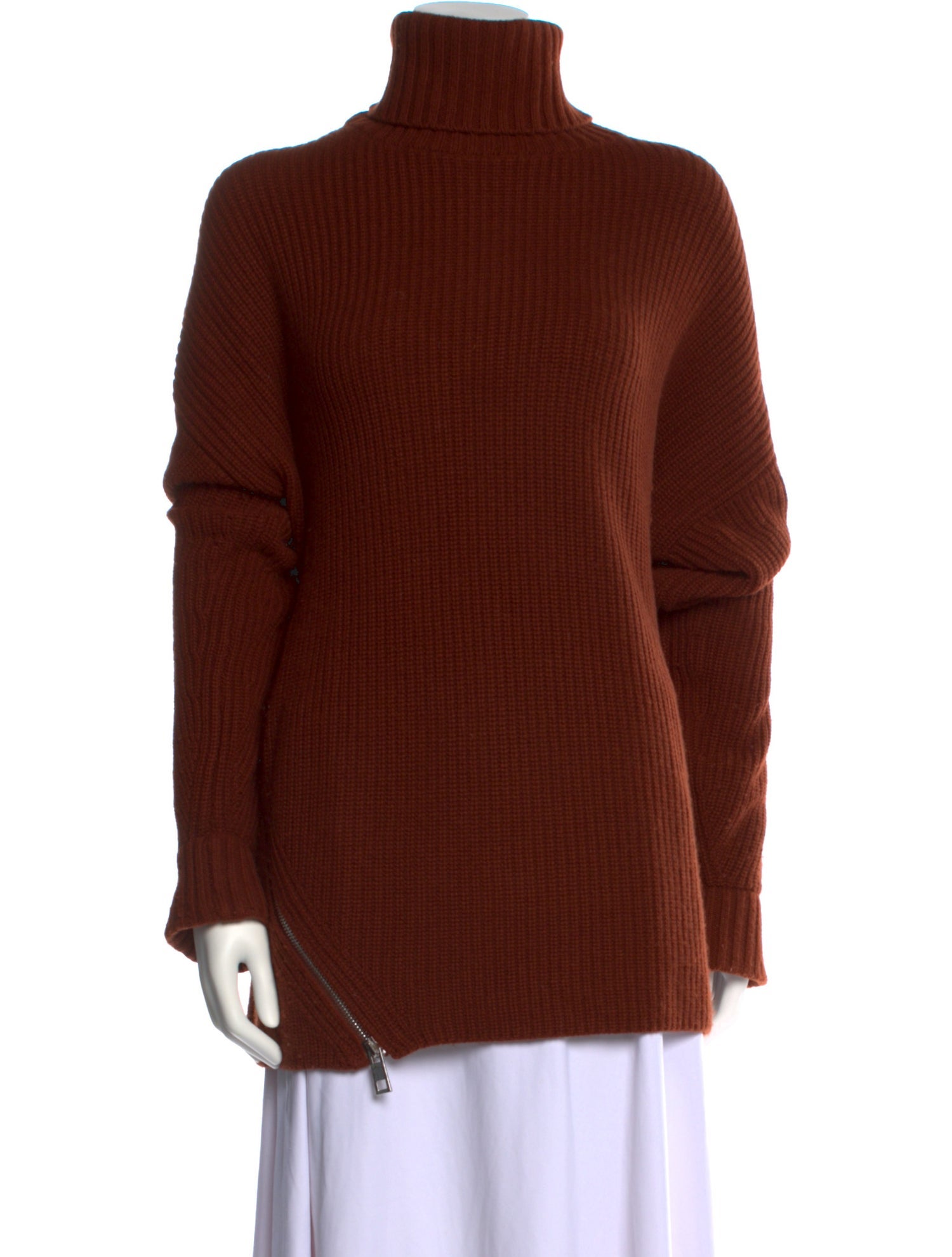 Tibi Cashmere Turtleneck Sweater - Brown Knitwear, Clothing - WTI165389 ...