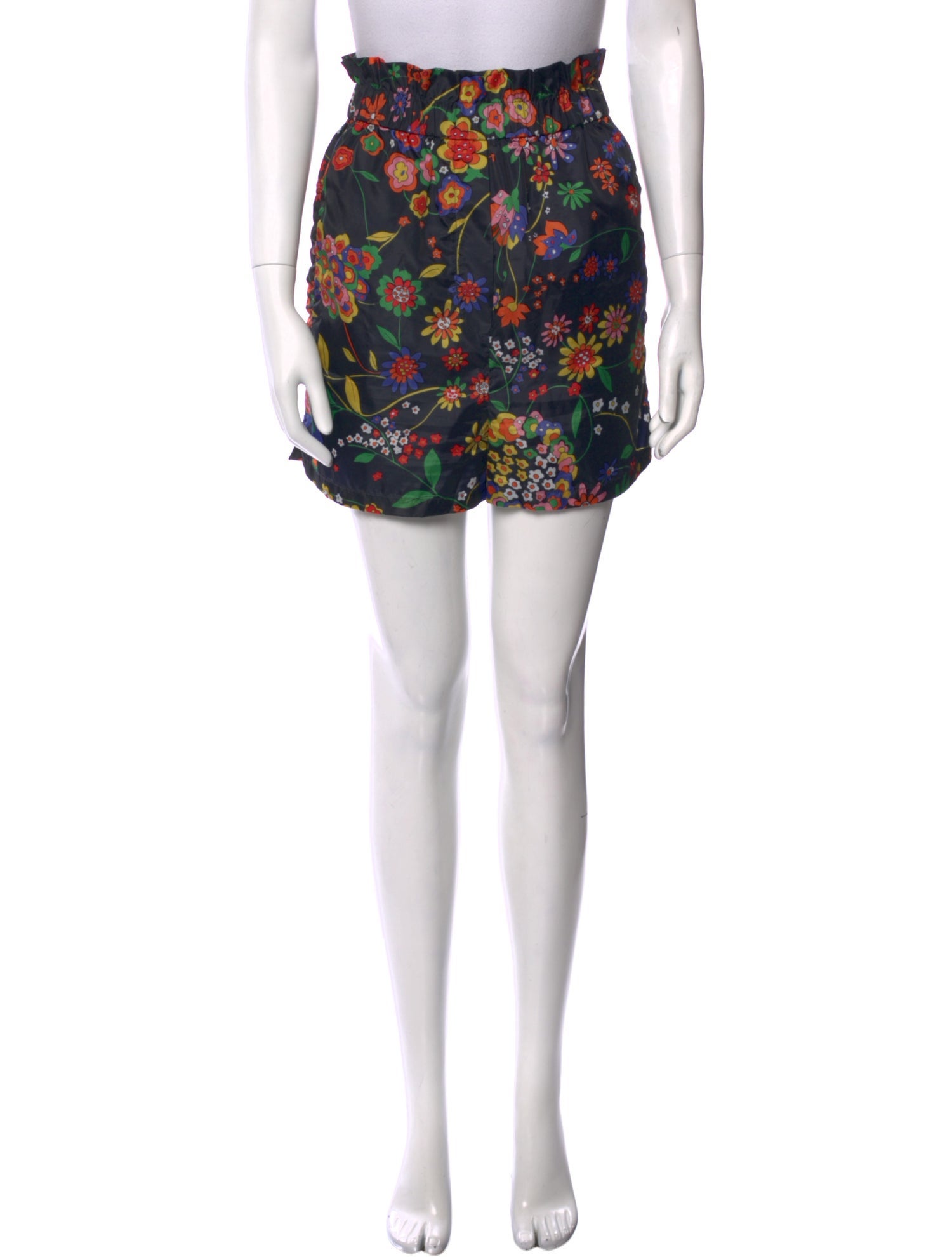 Tibi Floral Print Mini Shorts - Black Shorts, Clothing - WTI168556 ...