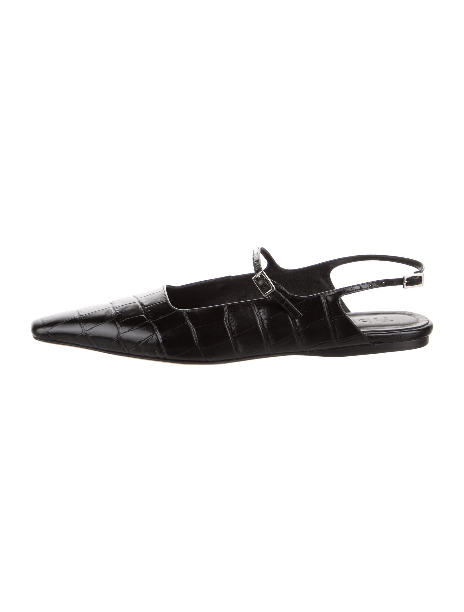 Tibi Leather Slingback Flats - Black Flats, Shoes - WTI168896 | The ...
