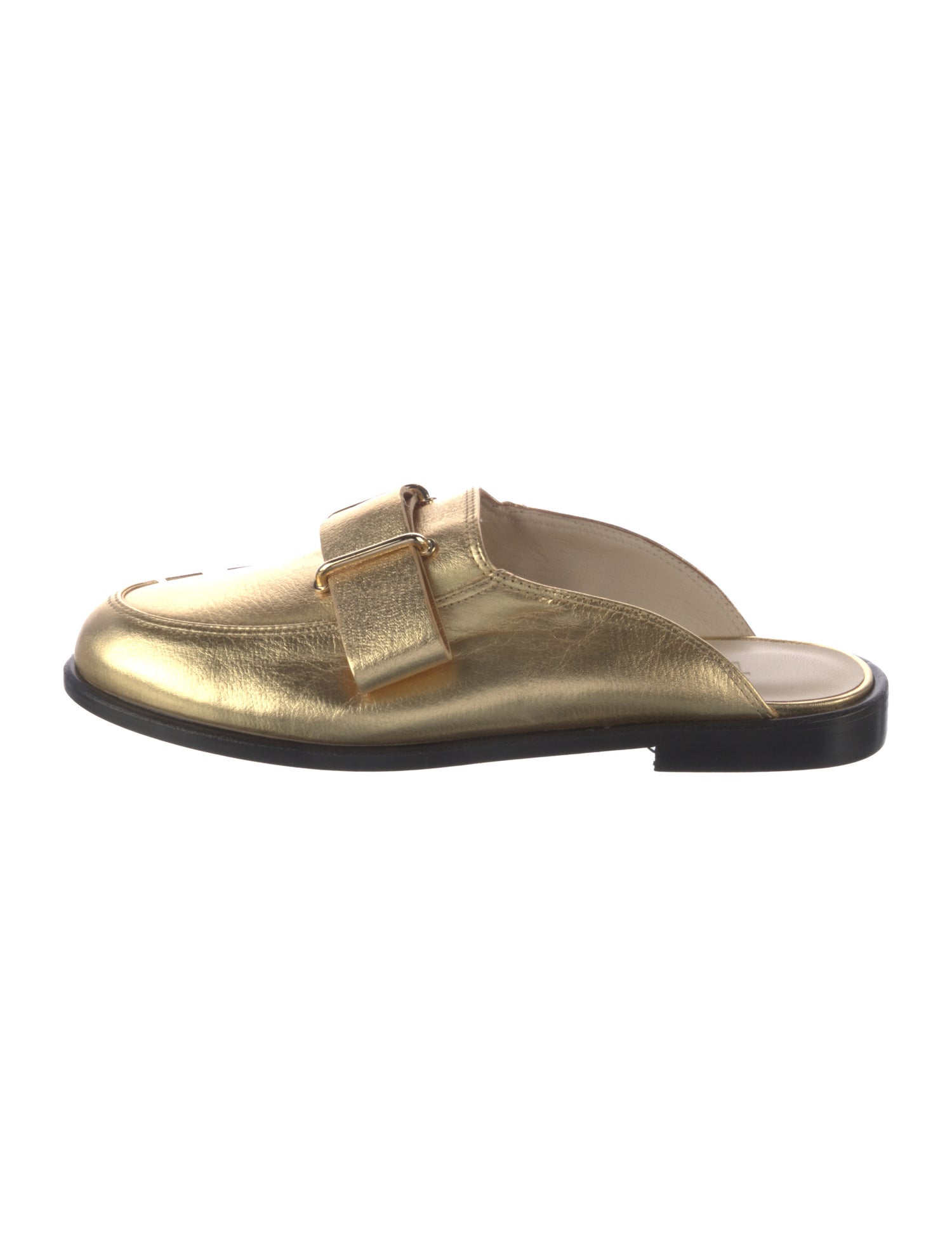 Tibi Leather Mules - Gold Flats, Shoes - WTI172008 | The RealReal