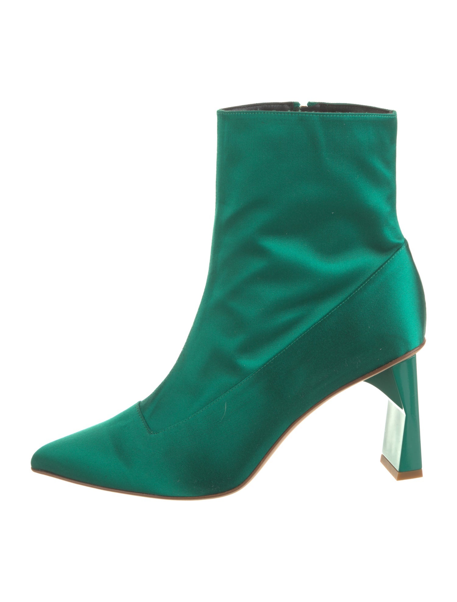Tibi Satin Sock Boots - Green Boots, Shoes - WTI175778 | The RealReal