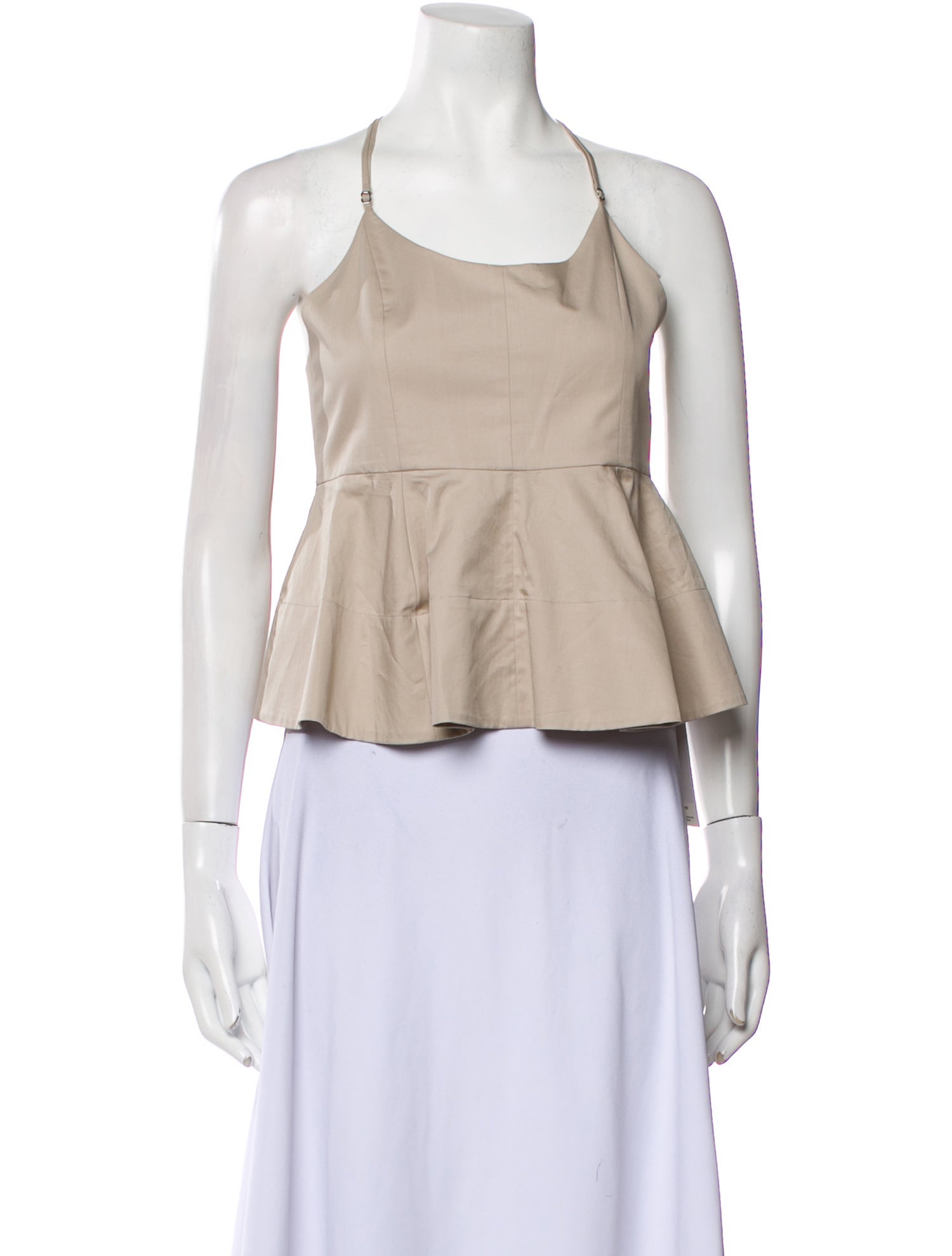 Reformation Square Neckline Sleeveless Crop Top - Brown Tops, Clothing ...