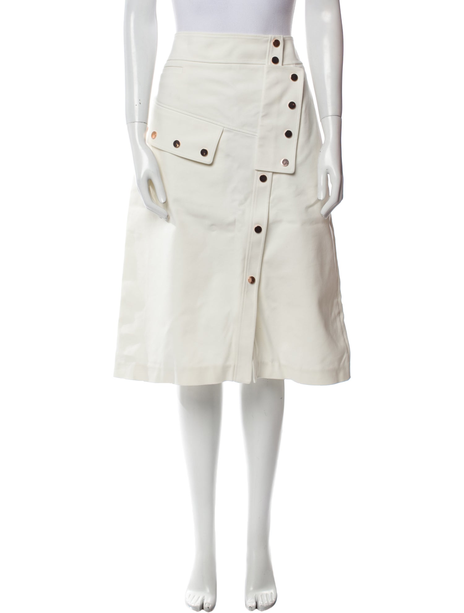 Tibi Studded Accents Knee-Length Skirt - Neutrals Skirts, Clothing ...