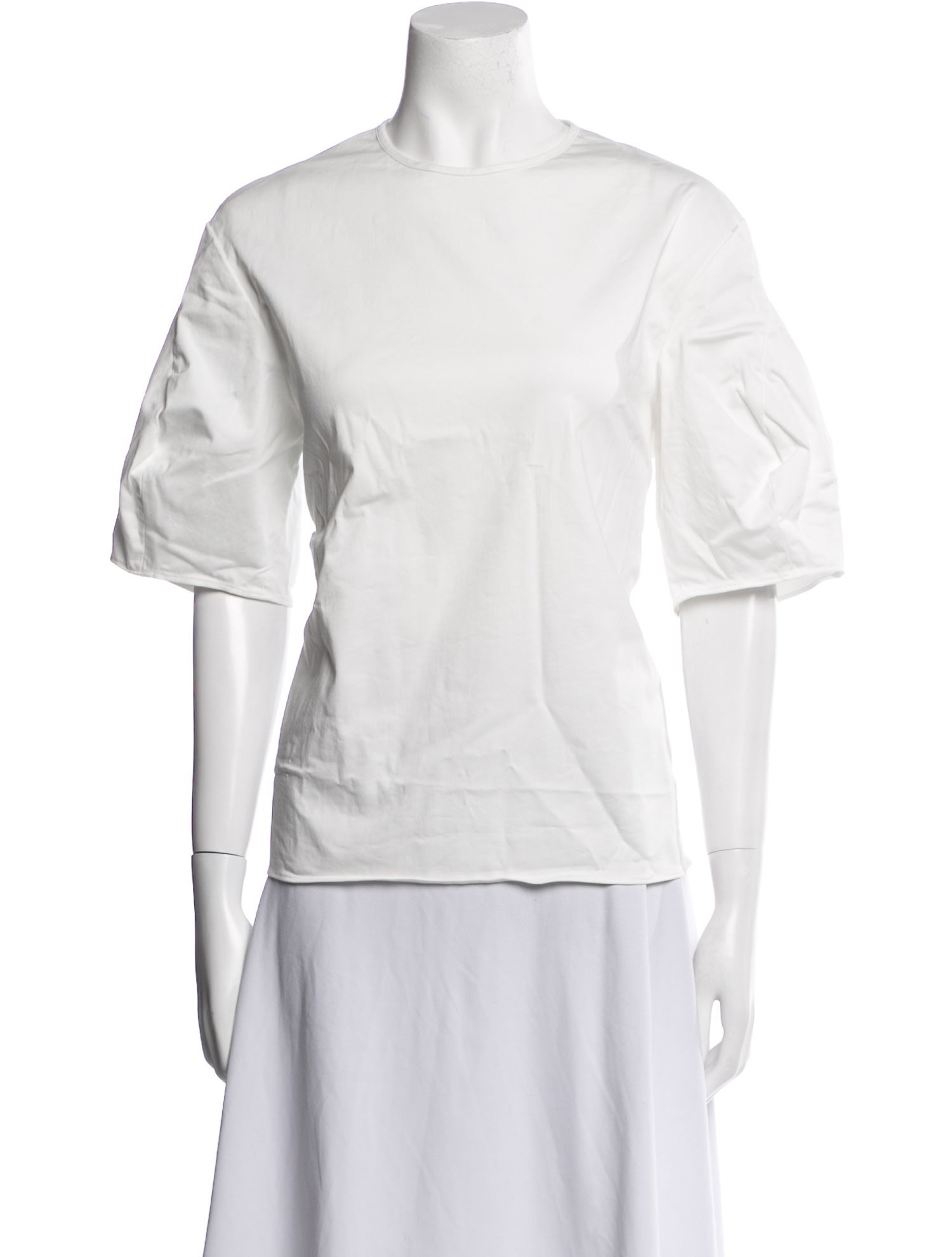 Tibi Crew Neck Short Sleeve Top - White Tops, Clothing - WTI178348 ...