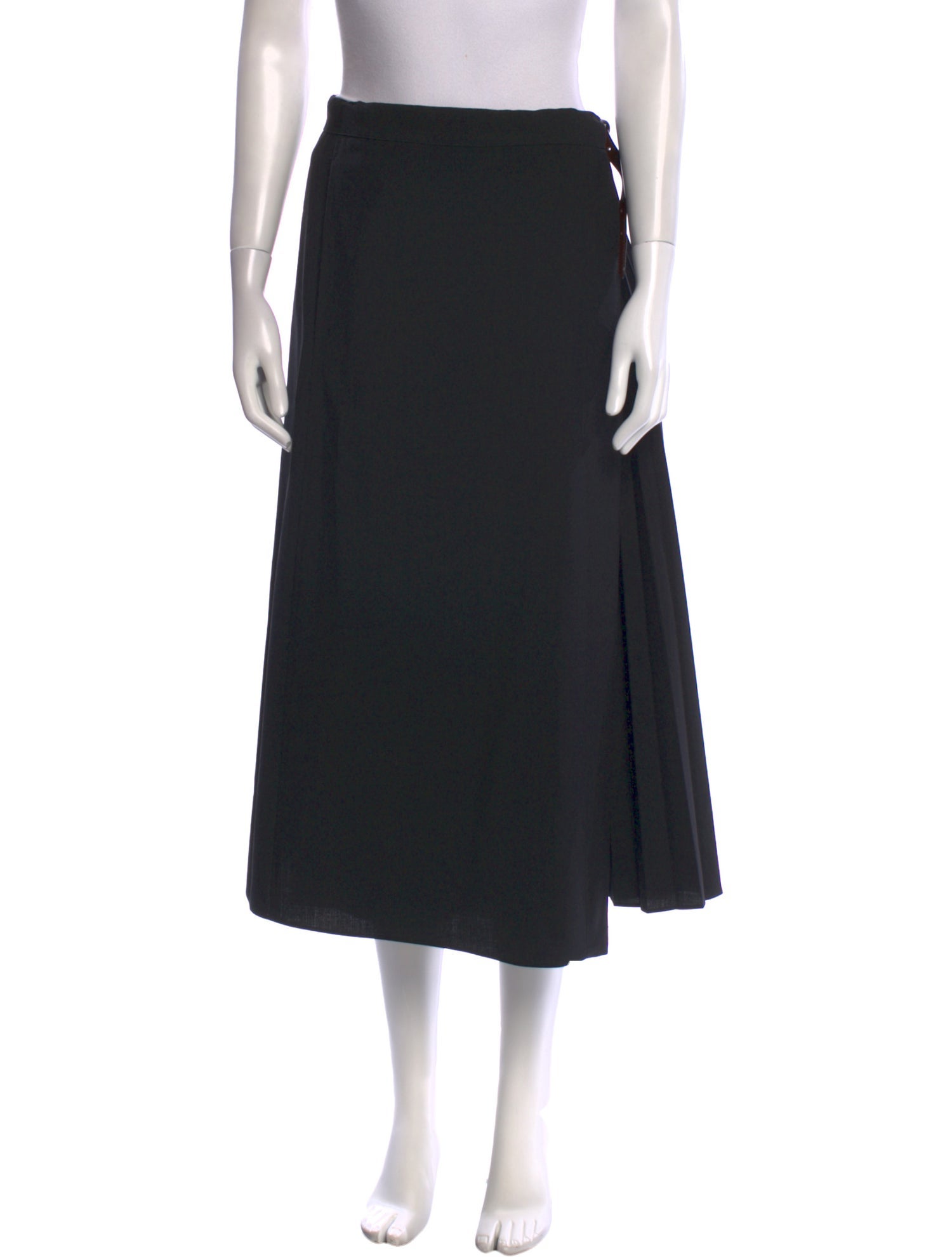 Tibi Pleated Accents Midi Length Skirt - Black Skirts, Clothing ...