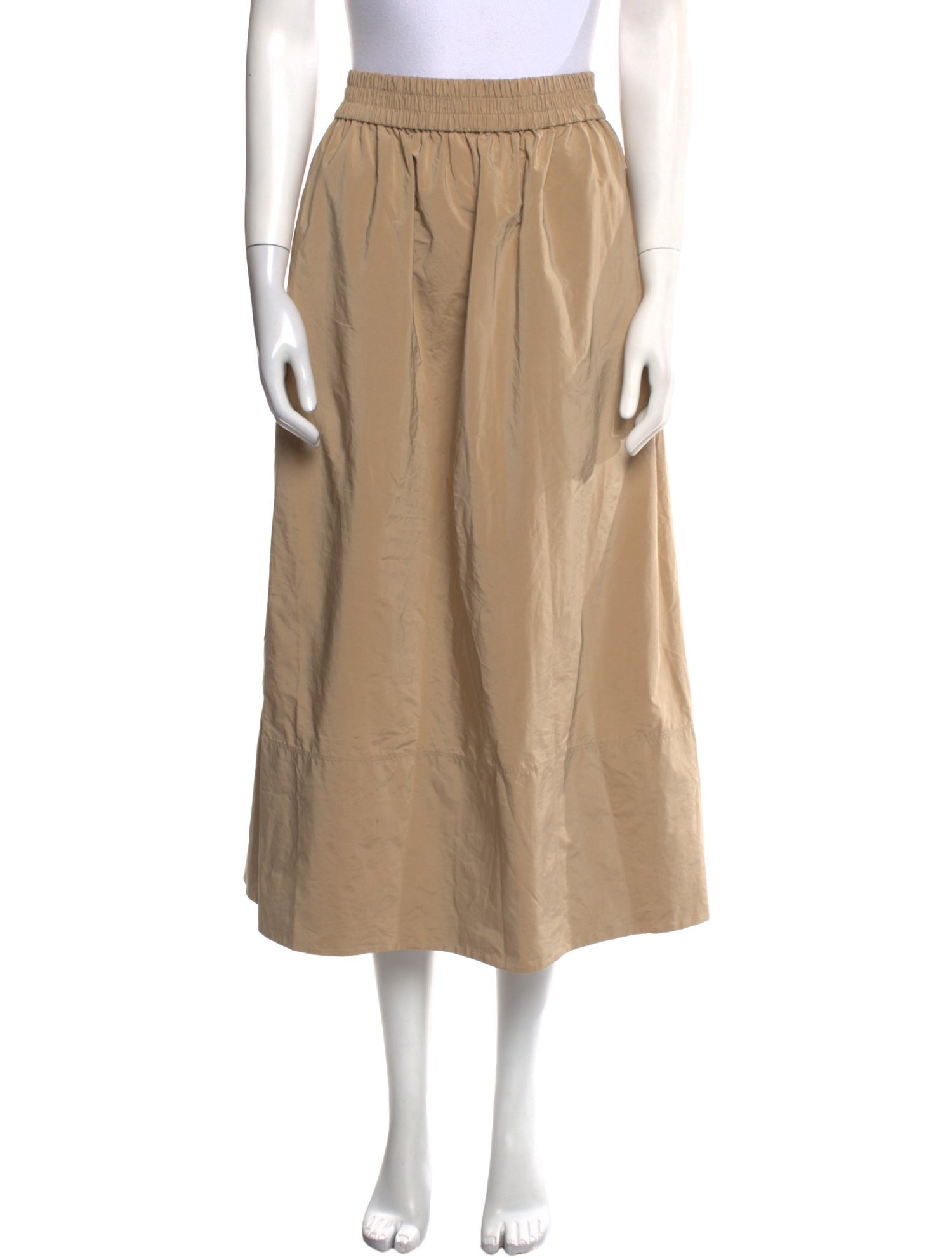 Tibi Pleated Accents Midi Length Skirt - Neutrals Skirts, Clothing ...