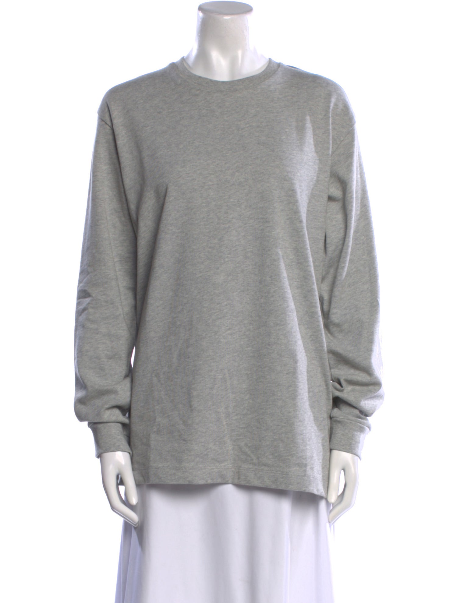 Tibi Crew Neck Long Sleeve Sweatshirt - Grey Tops, Clothing - WTI194684 ...