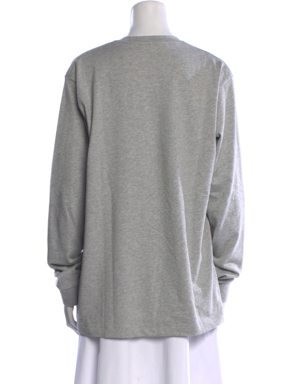 Tibi Crew Neck Long Sleeve Sweatshirt - Grey Tops, Clothing - WTI194684 ...