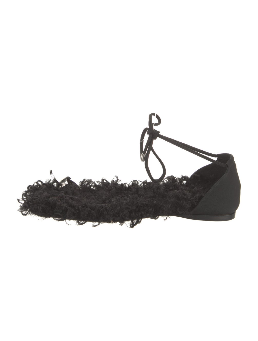 Tibi Shearling Grosgrain Trim Sandals - Black Sandals, Shoes ...