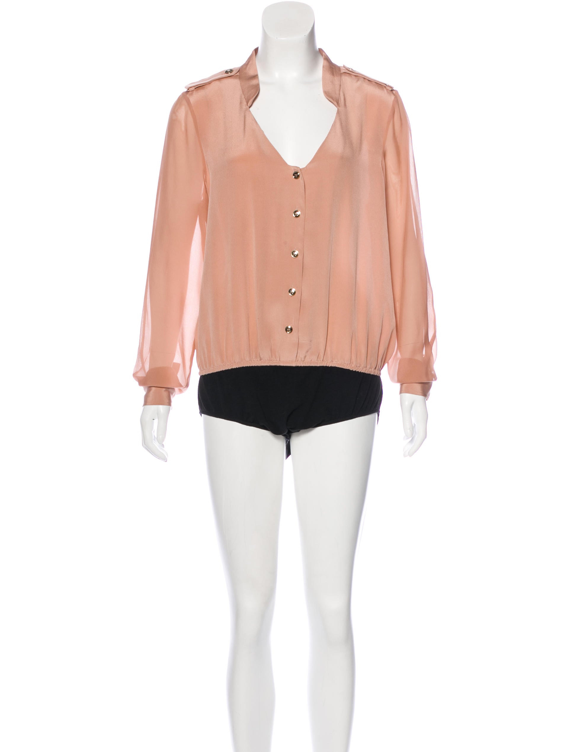 Tibi Silk Button Up Bodysuit Clothing Wti39170 The Realreal