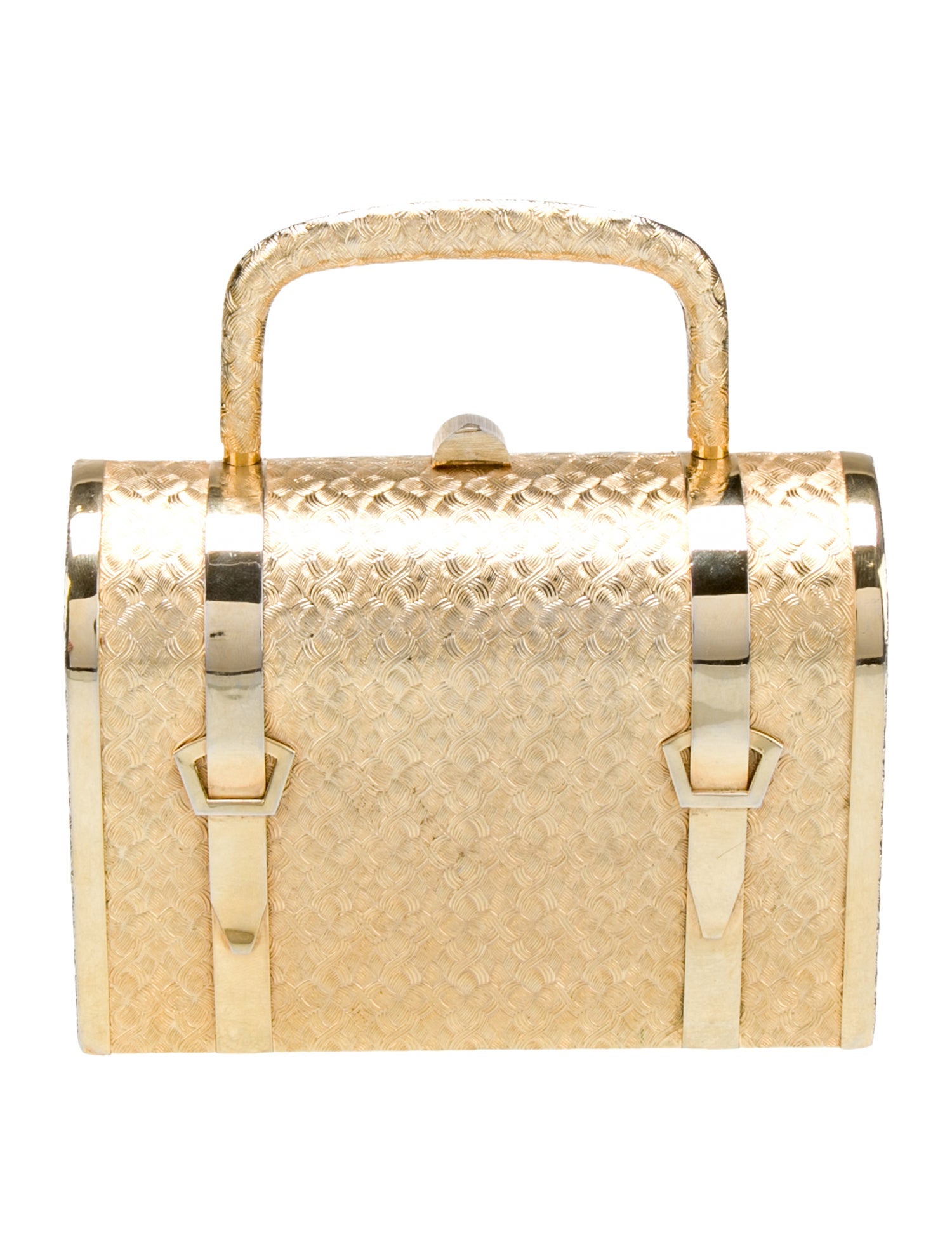 Tano Metal Top Handle Bag - Gold Handle Bags, Handbags - WTNOX20011 ...