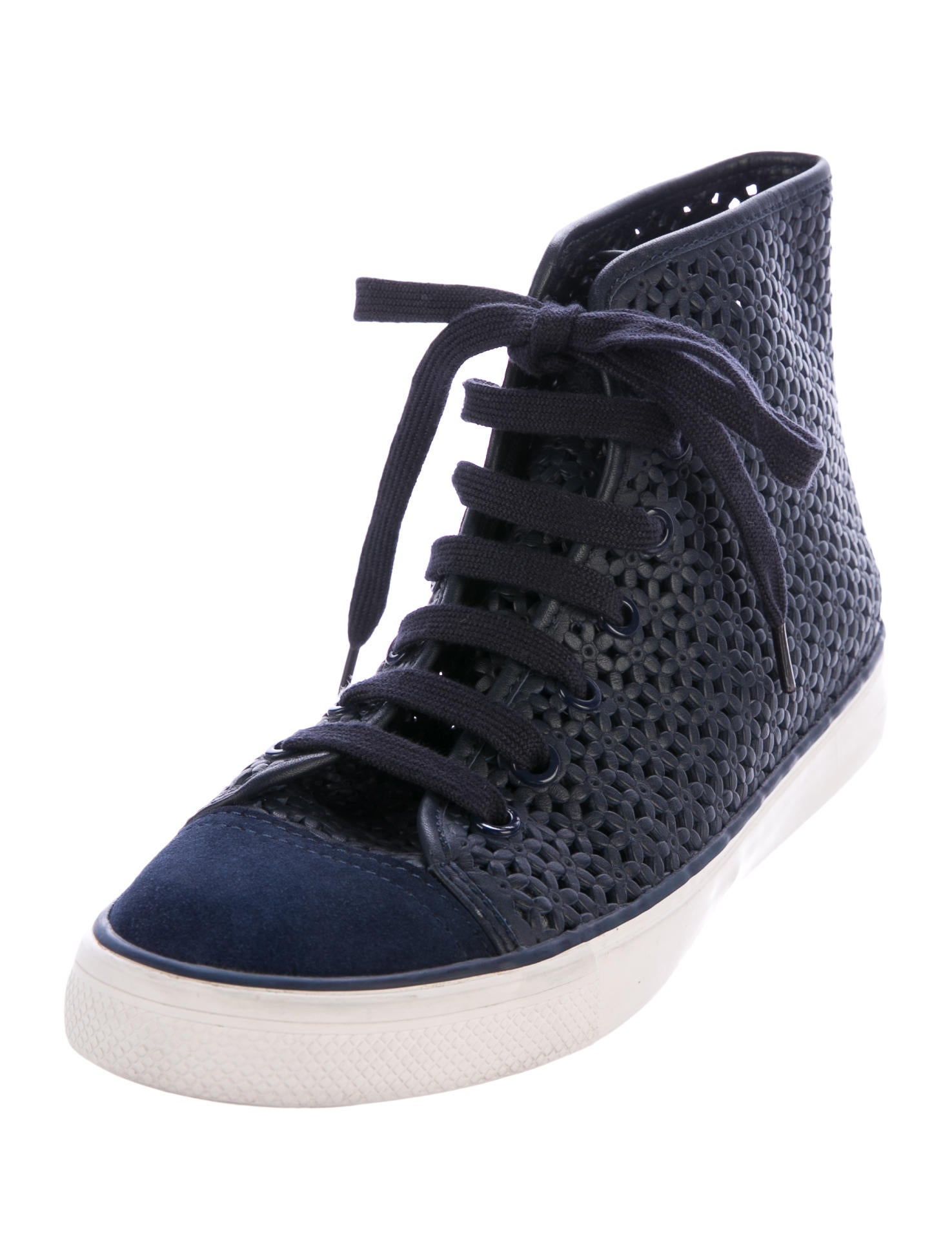 Tory Burch Daisy High-Top Sneakers - Blue Sneakers, Shoes - WTO107733 ...