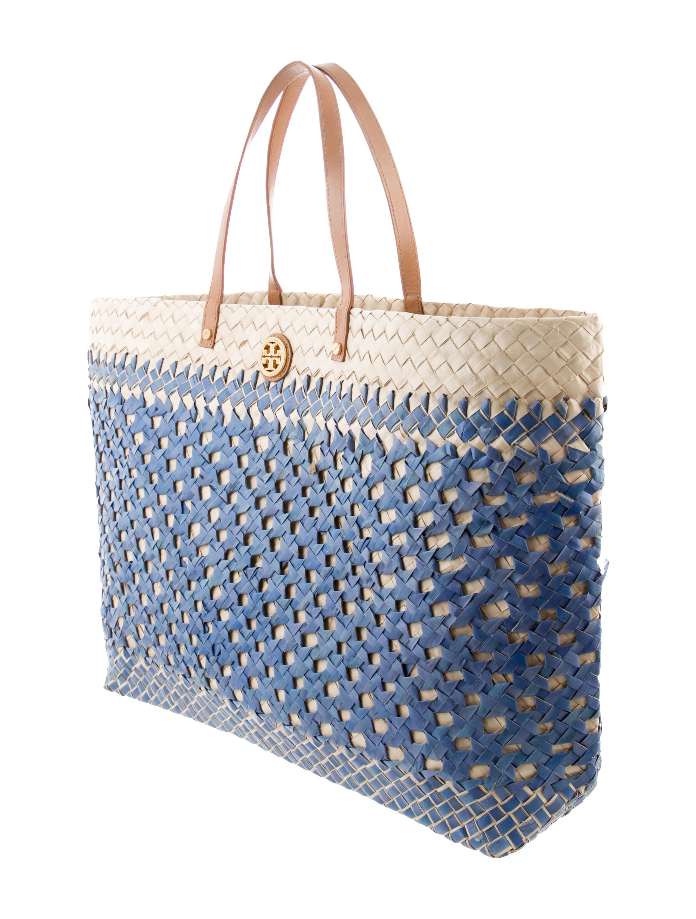 Tory Burch Leather-Trimmed Straw Tote - Handbags - WTO180956 | The RealReal