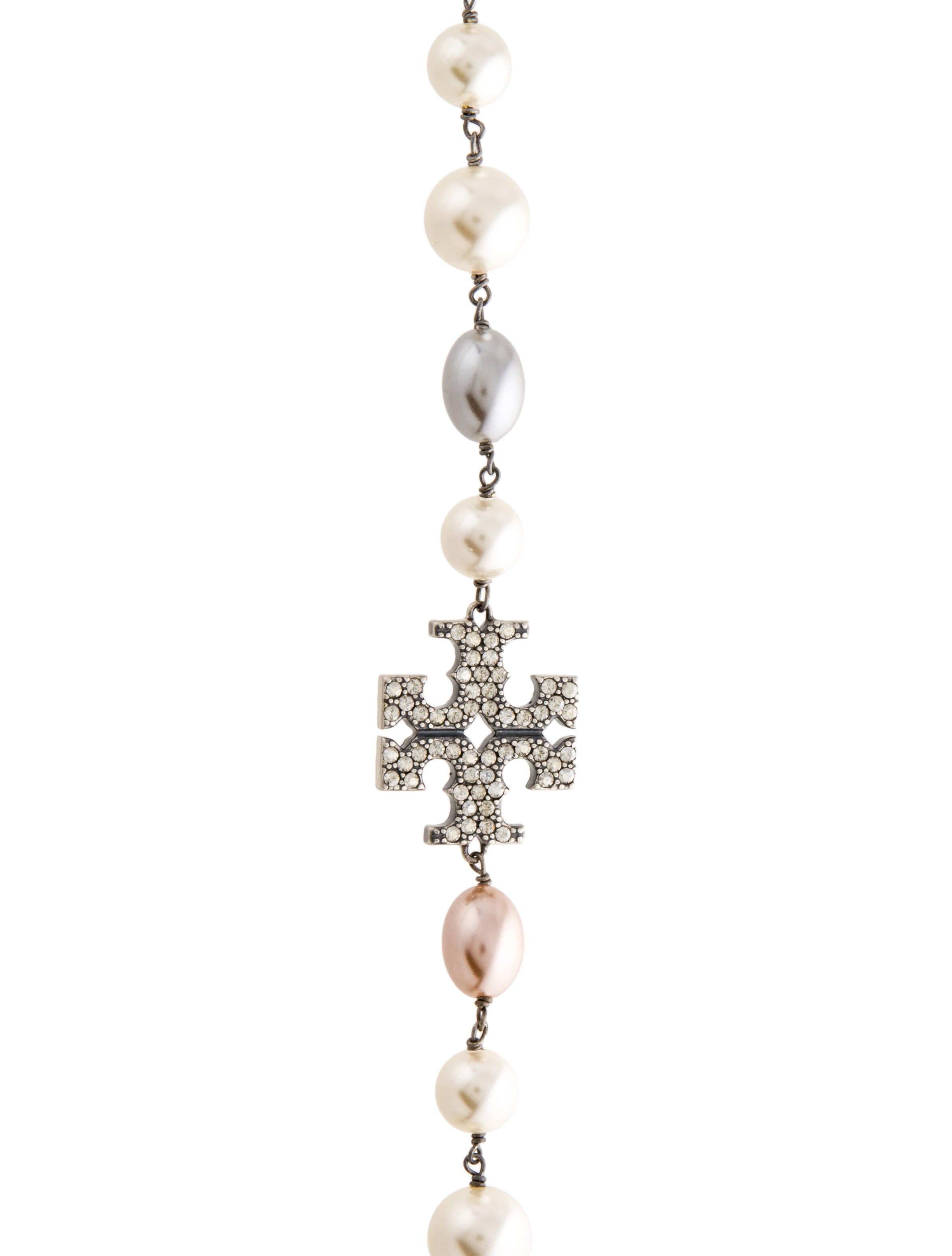 Tory Burch Logo Pearl Necklace - Bead Strand, Necklaces - WTO458364 ...