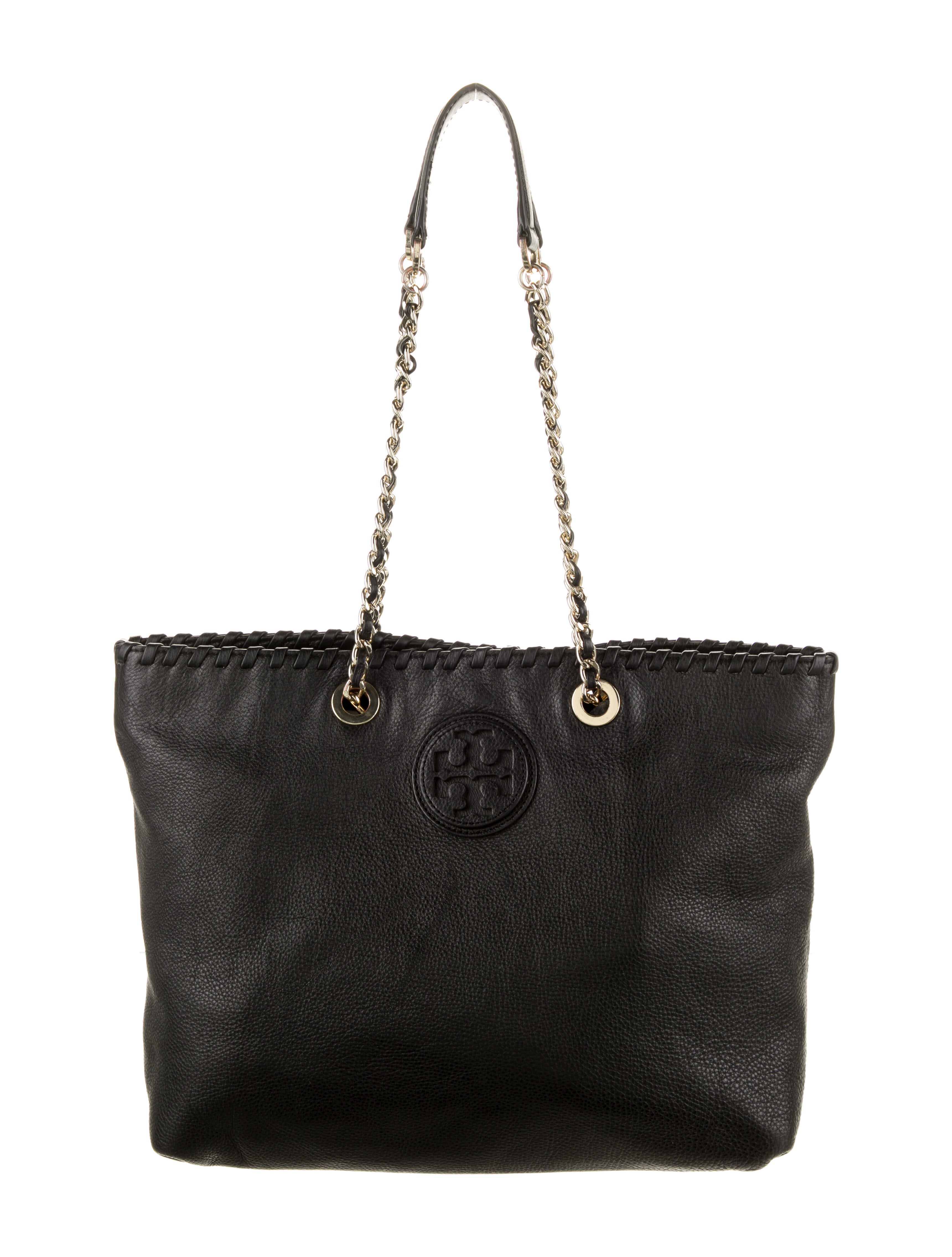 Tory Burch Chain-Link Tote Bag - Black Totes, Handbags - WTO474797 ...
