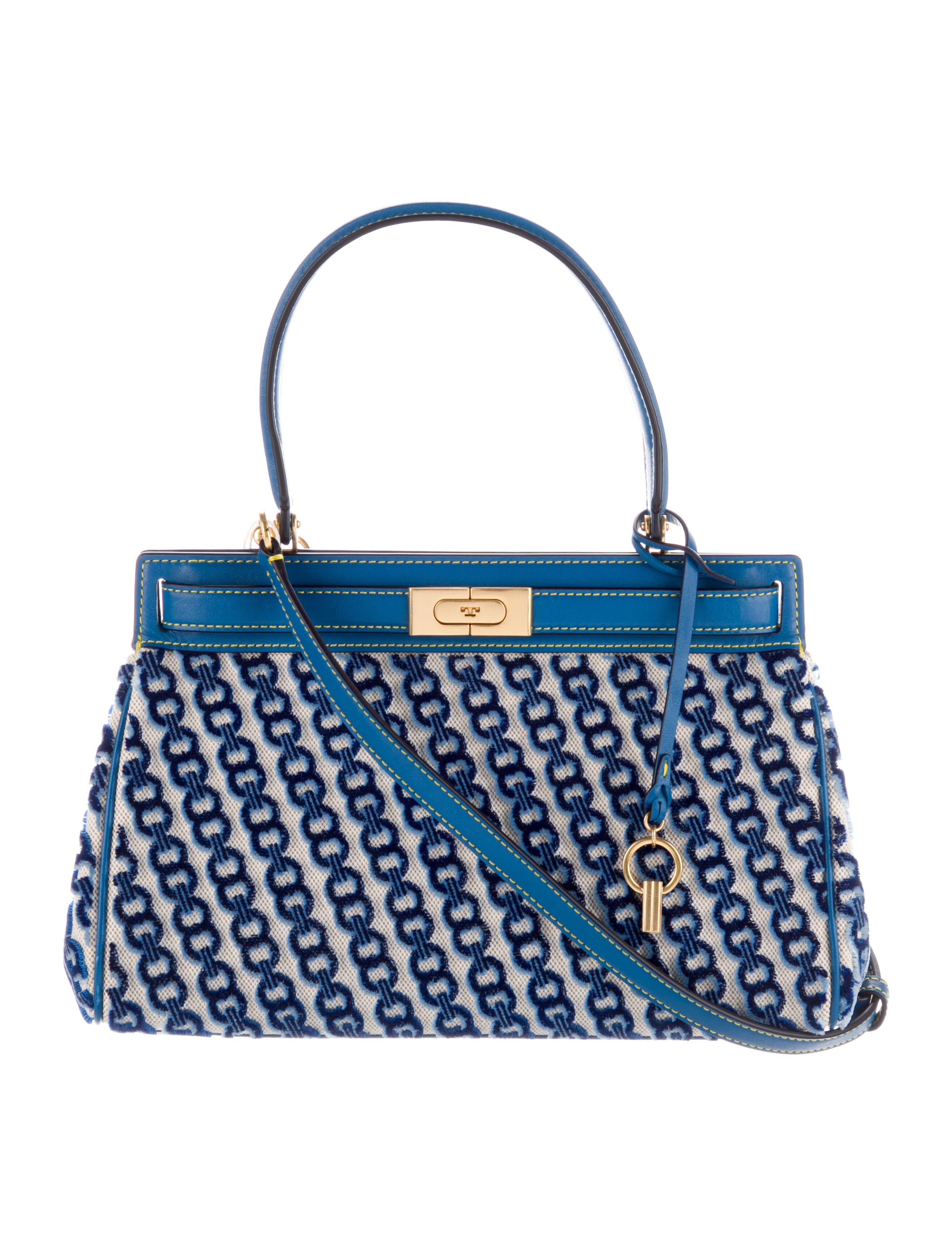 Tory Burch Lee Radziwill Fil Coupe Handle Bag - Blue Handle Bags ...