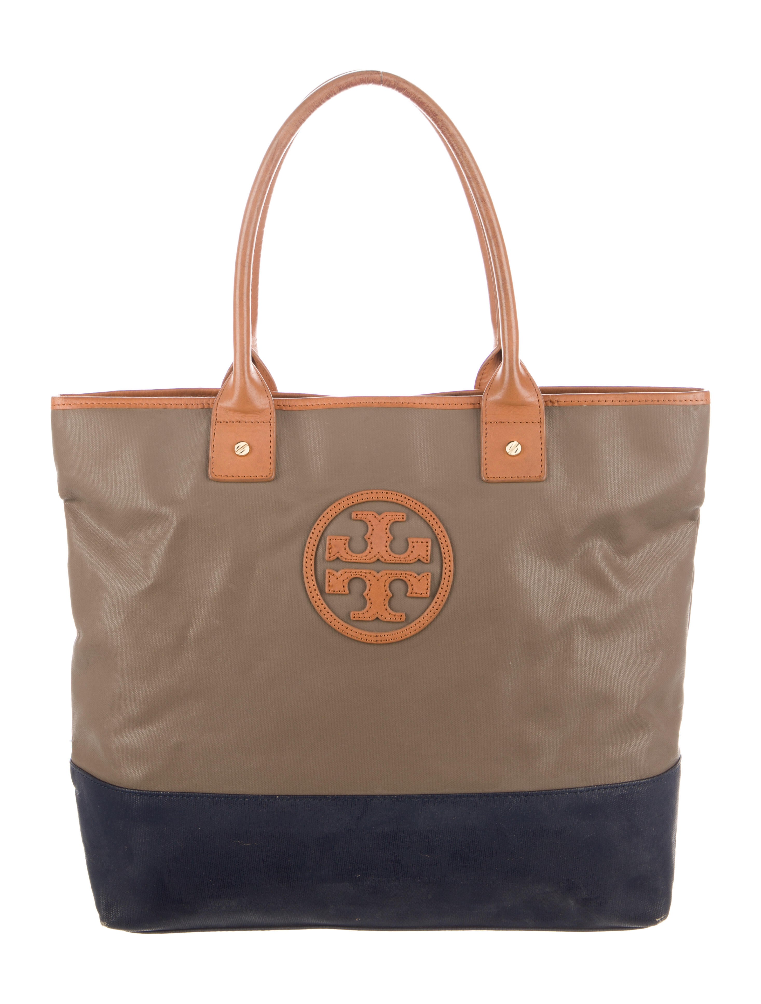 Tory Burch Coated Canvas Leather Trim Tote - Neutrals Totes, Handbags ...