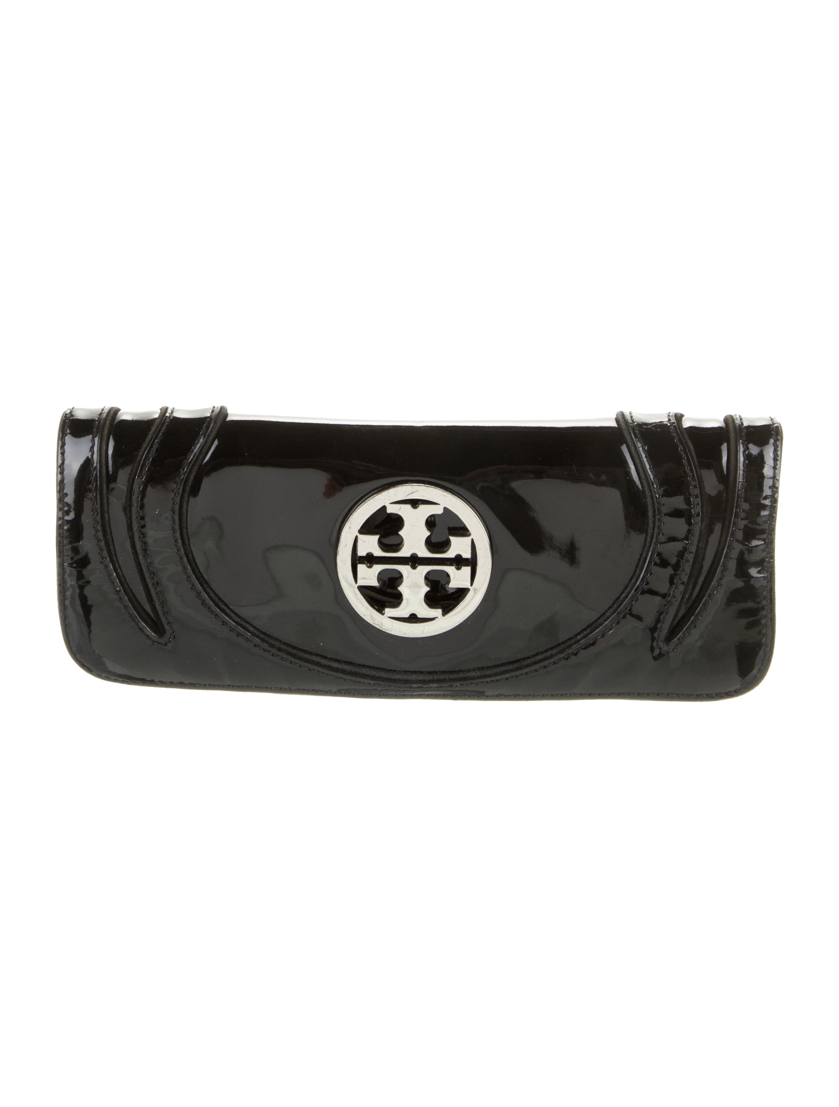 Tory Burch Patent Leather Clutch - Black Clutches, Handbags - WTO496639 ...