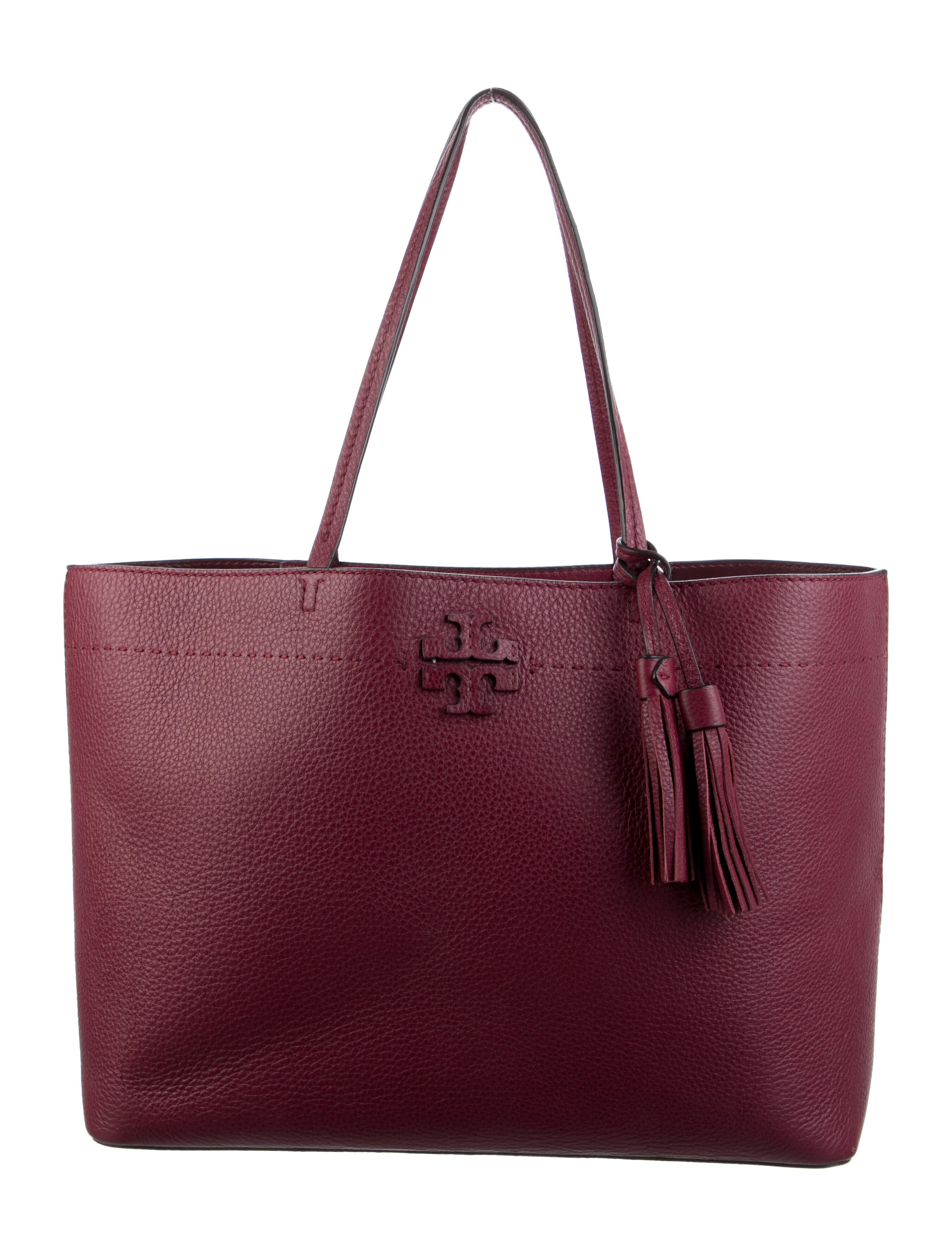 Tory Burch Leather Tote Bag - Burgundy Totes, Handbags - WTO510165 ...