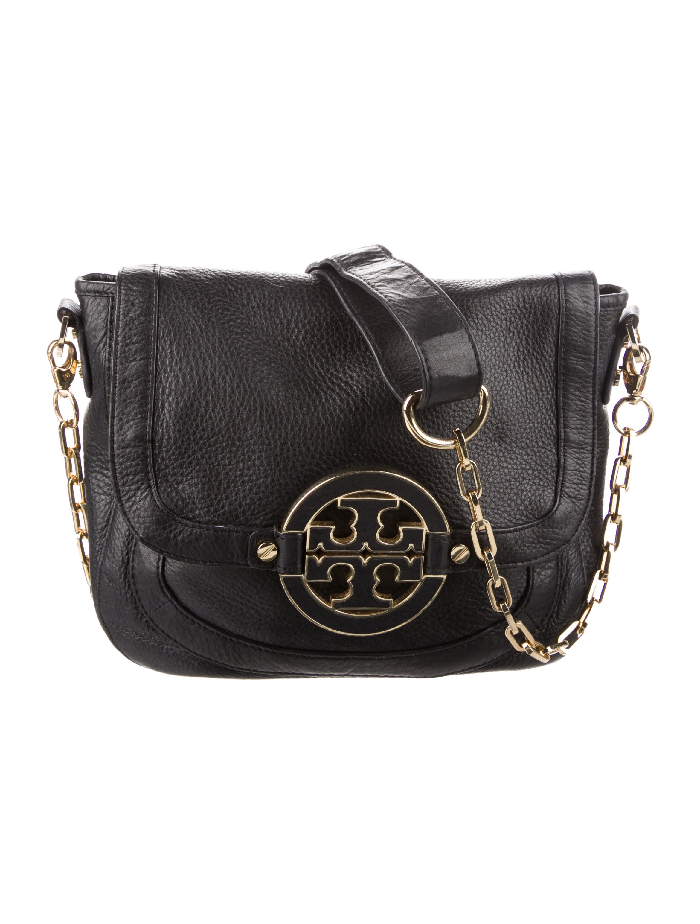 Tory Burch Leather Chain-Link Shoulder Bag - Black Shoulder Bags ...