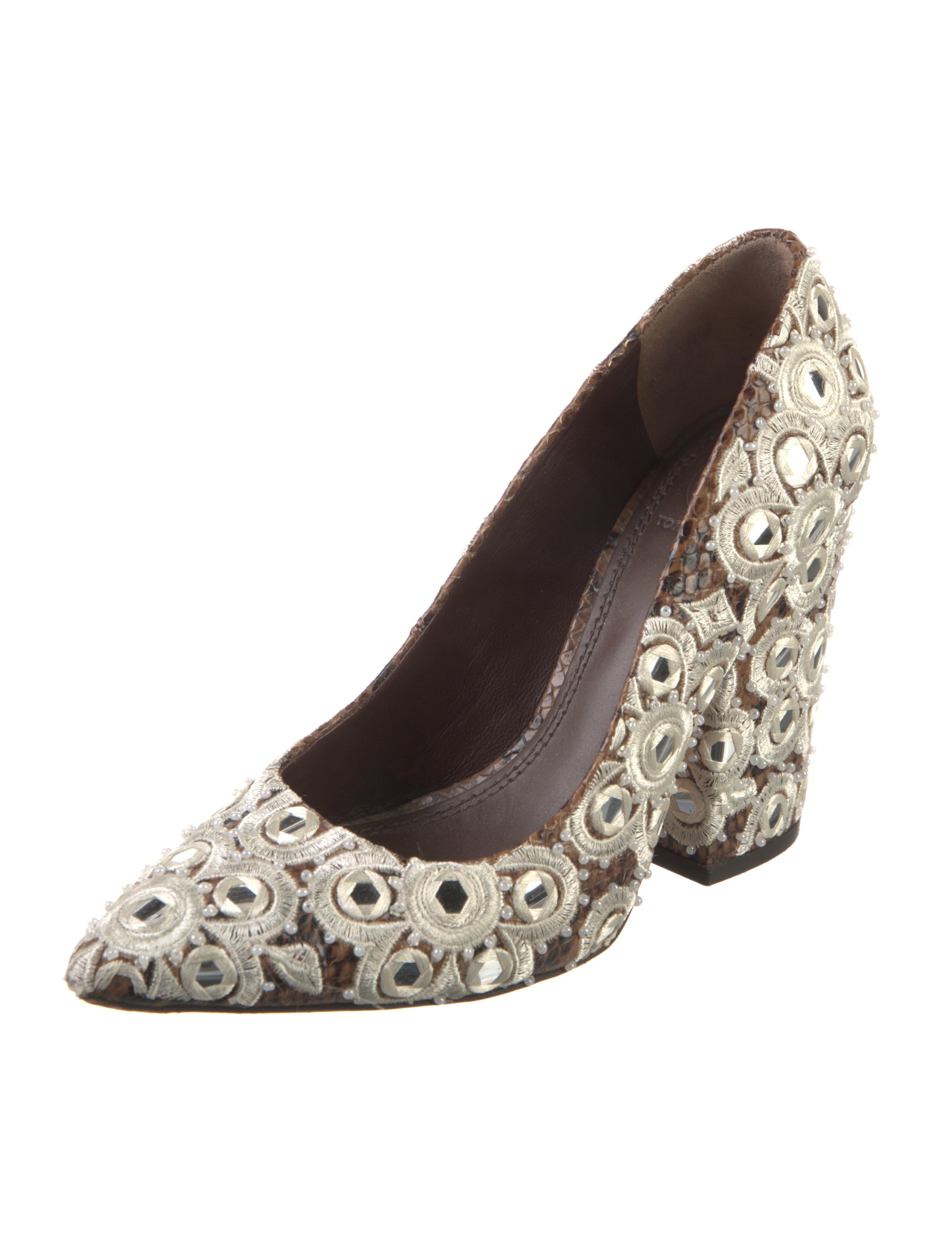 Tory Burch Leticia Peep-Toe Wedge Pumps - Brown Pumps, Shoes ...