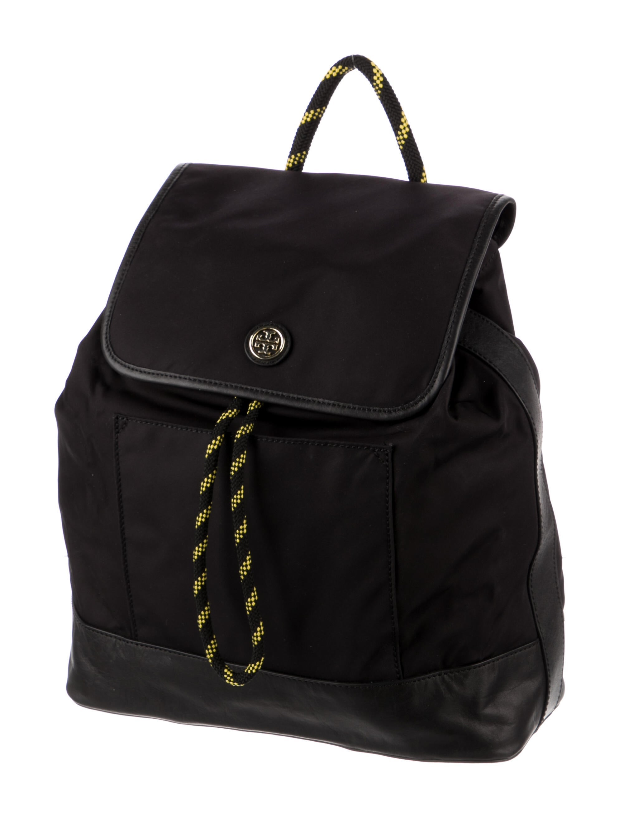 Tory Burch Leather-Trim Nylon Backpack - Black Backpacks, Handbags ...