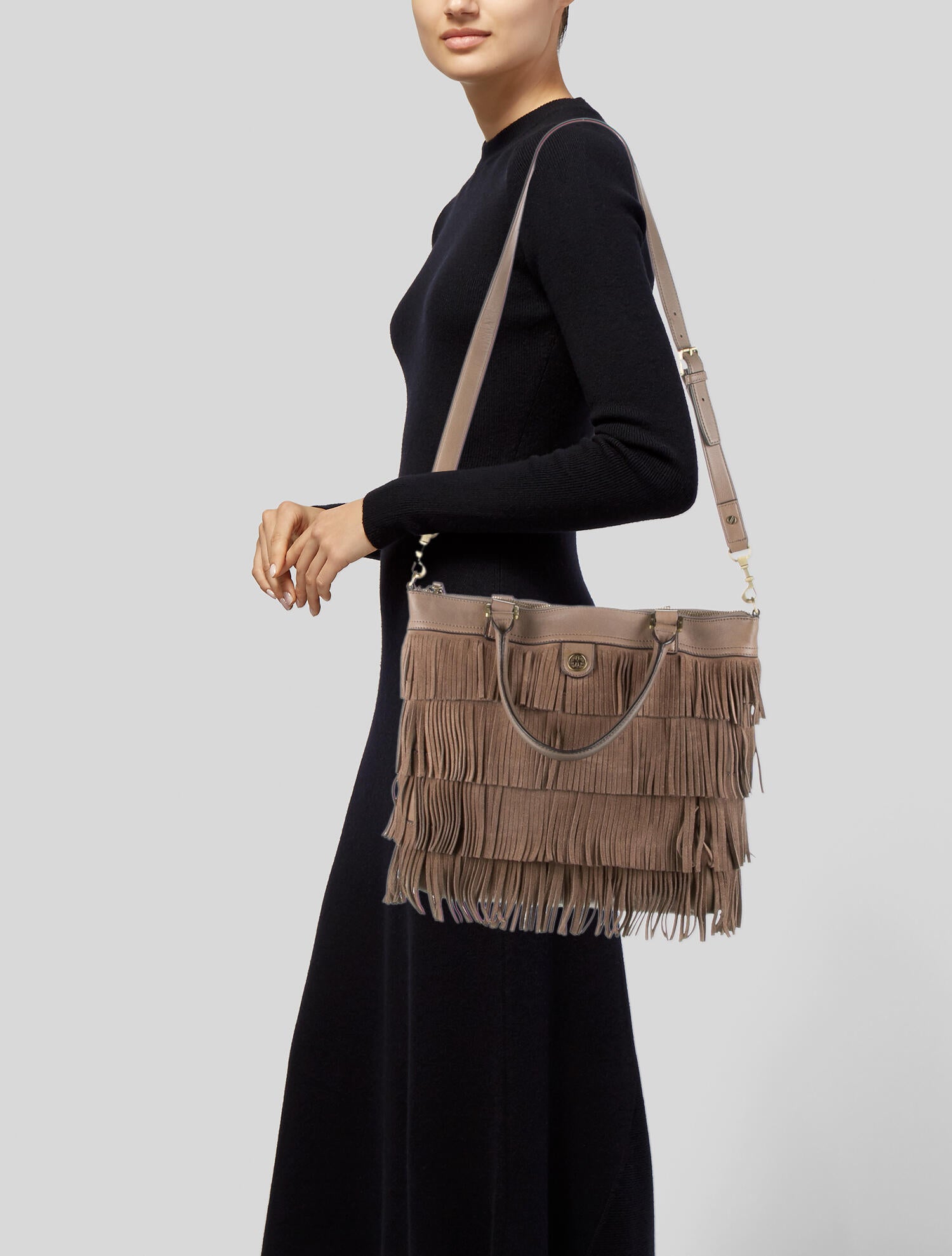 Tory Burch Suede Fringe Tote Bag - Brown Totes, Handbags - WTO521281 ...
