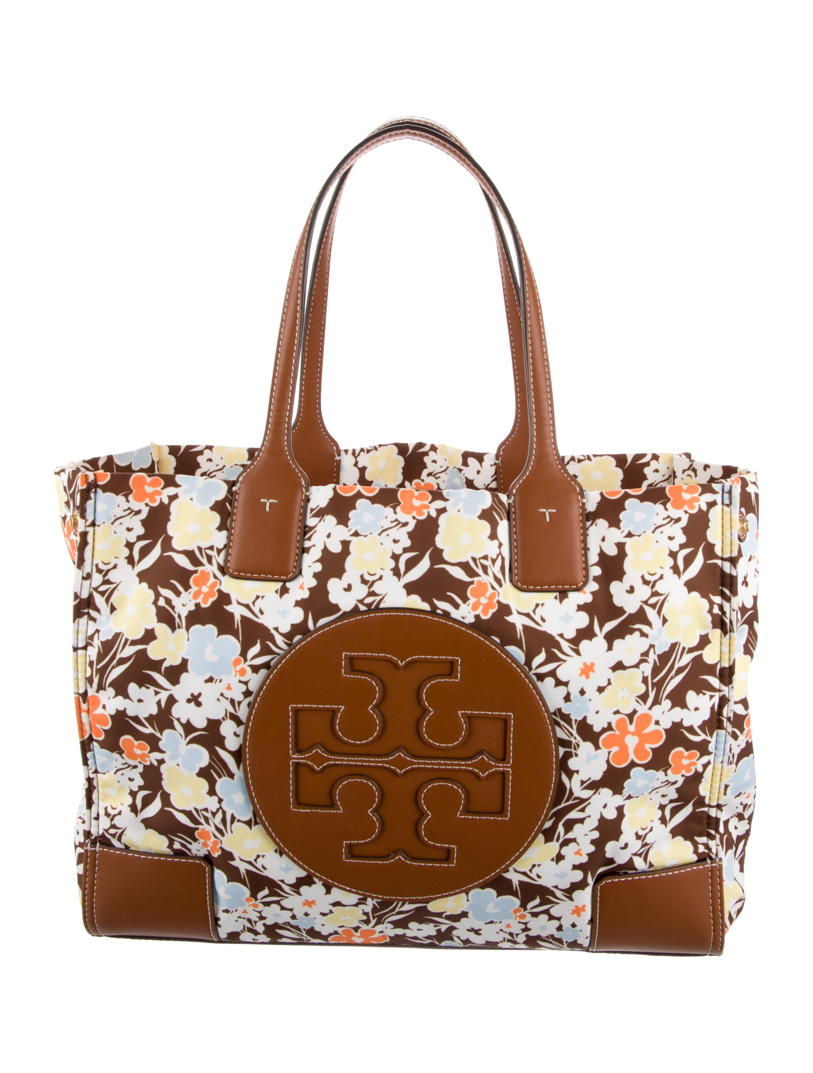 Tory Burch Nylon Leather Trimmed Tote Bag - Brown Totes, Handbags ...