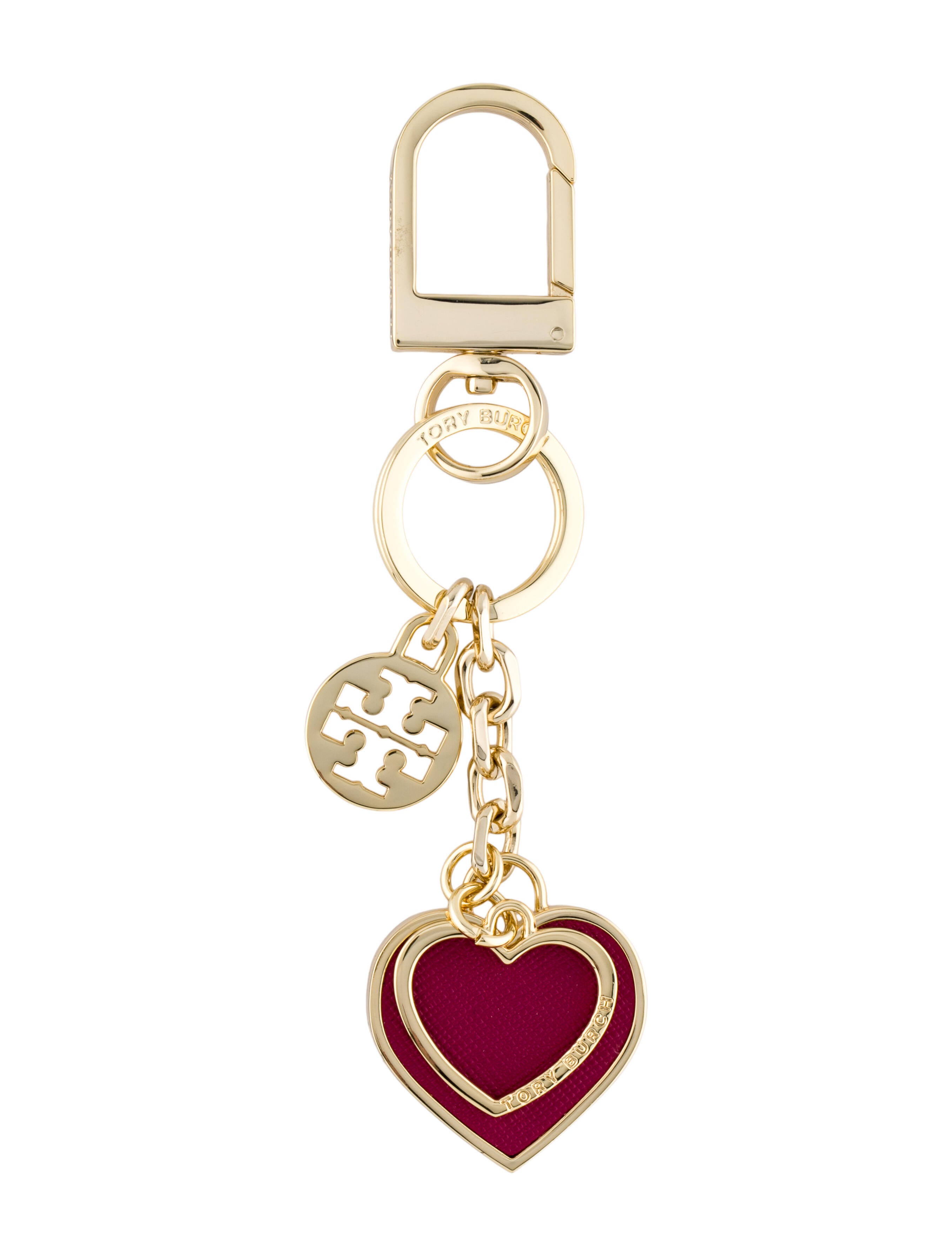 Tory Burch Logo Heart Keychain - Gold Keychains, Accessories ...