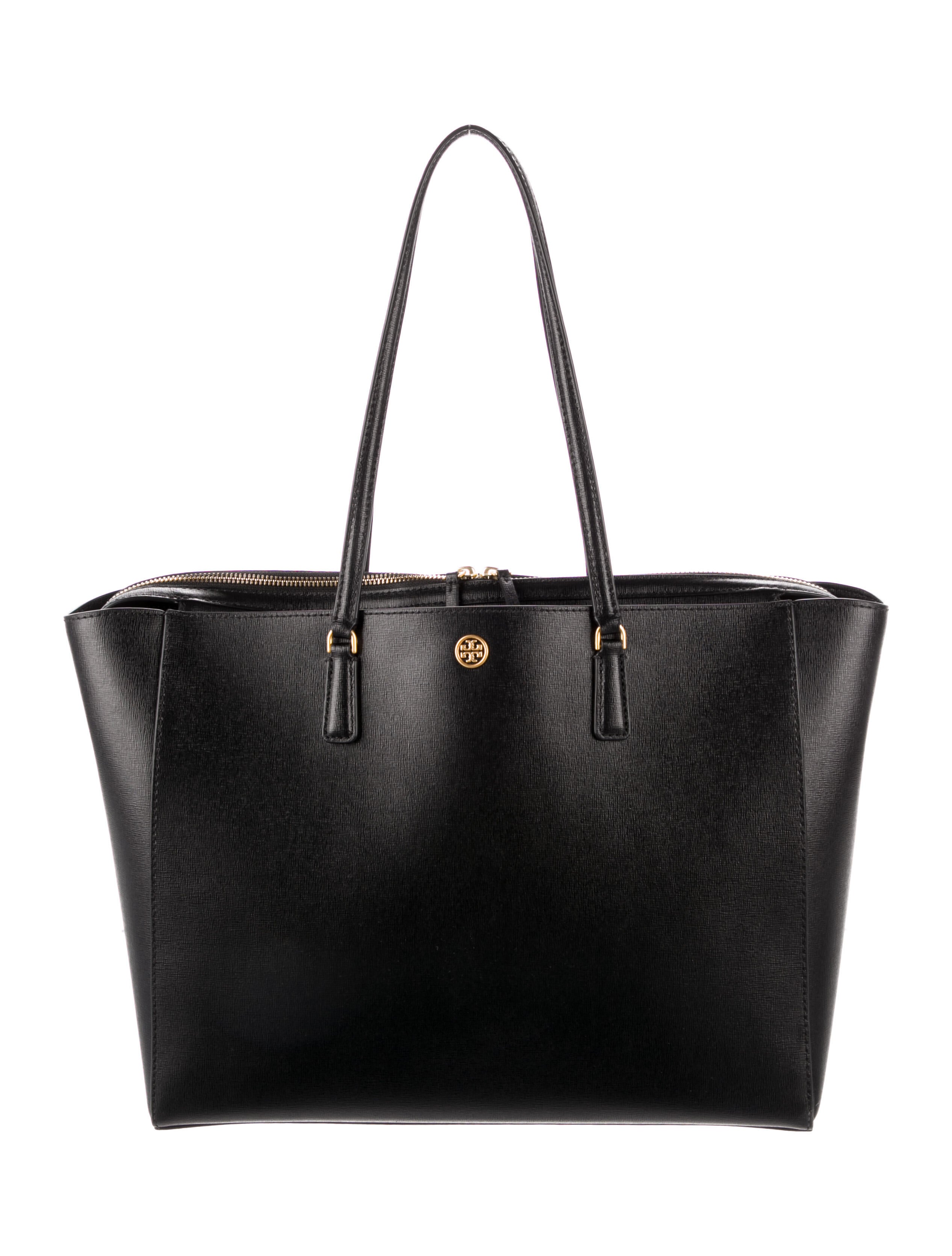 Tory Burch Saffiano Leather Tote Bag - Black Totes, Handbags ...