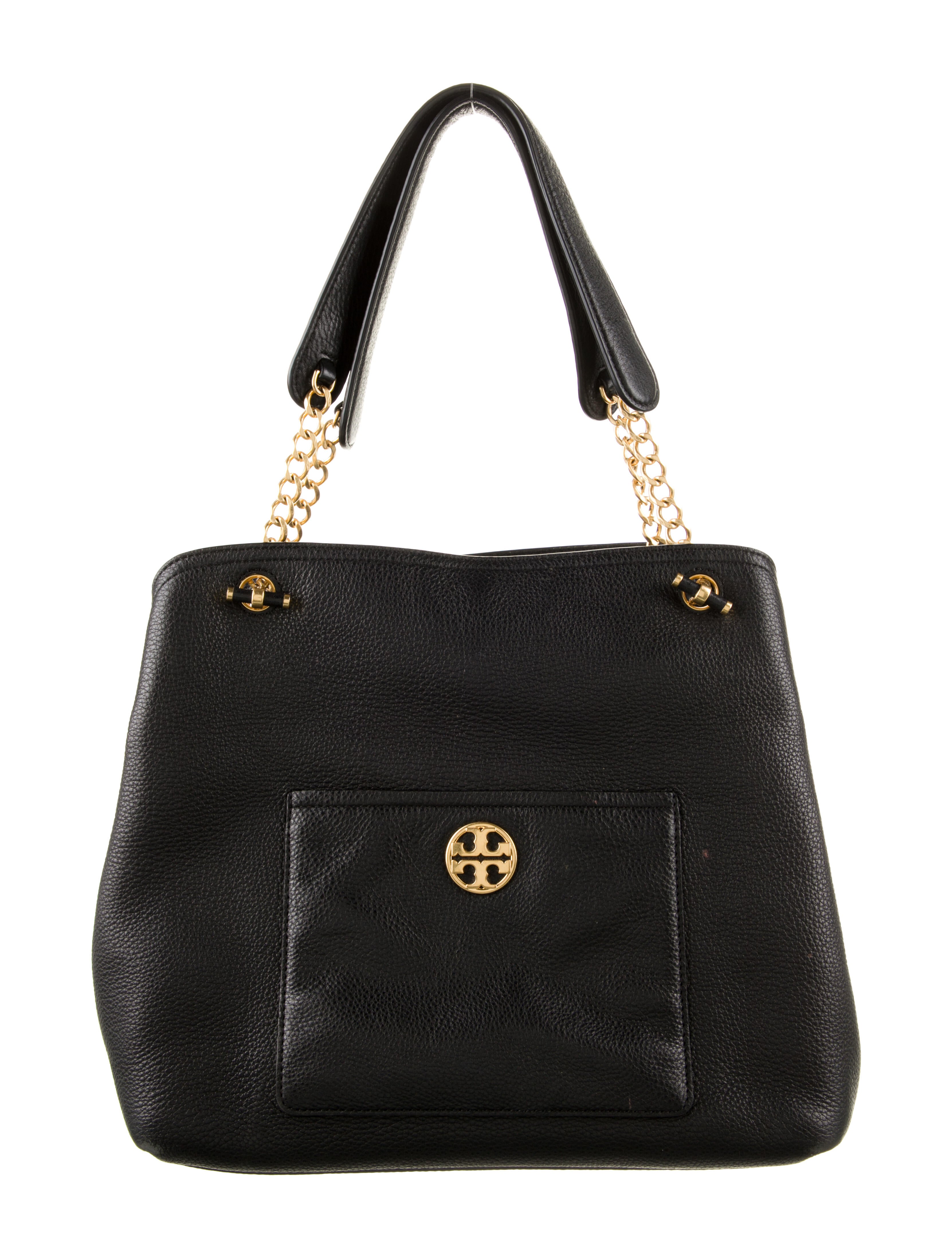 Tory Burch Pebbled Leather Shoulder Bag - Black Shoulder Bags, Handbags ...