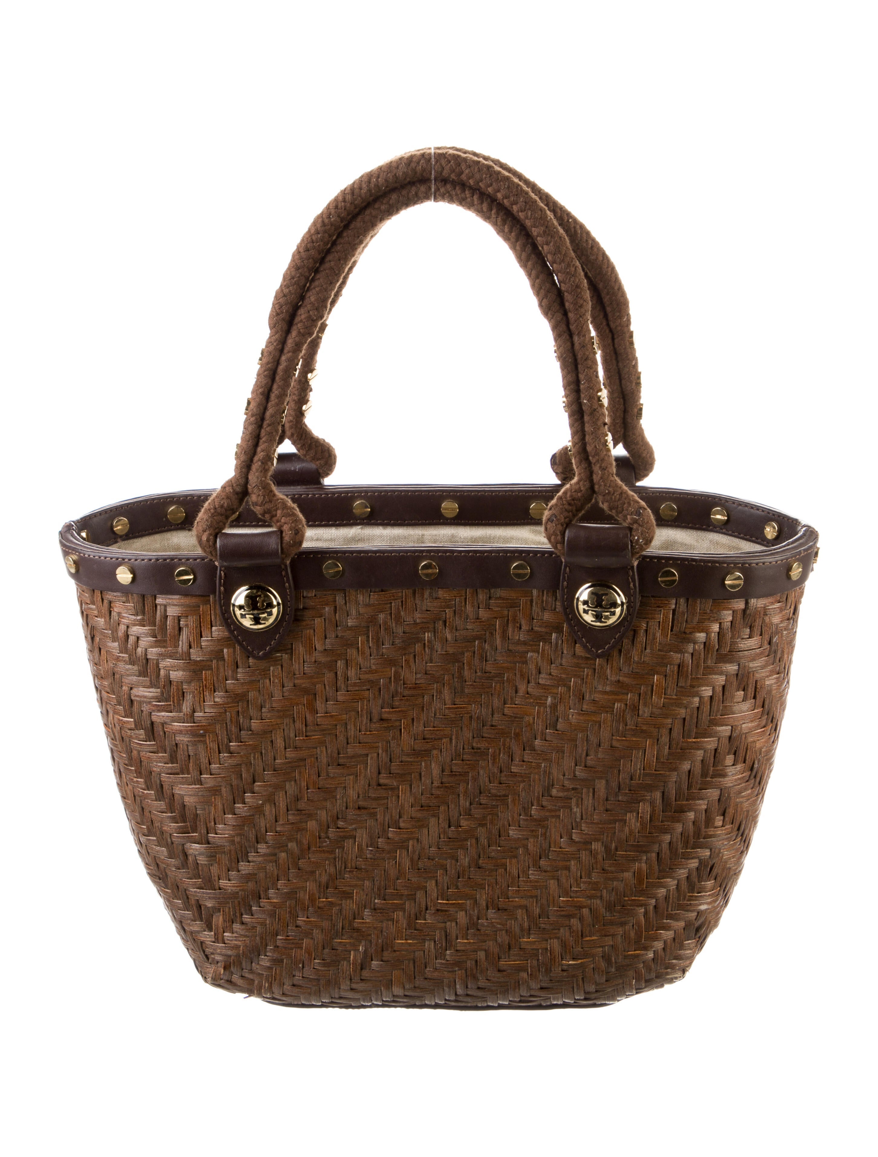 Tory Burch Leather-trimmed Wicker Tote Bag - Brown Totes, Handbags ...
