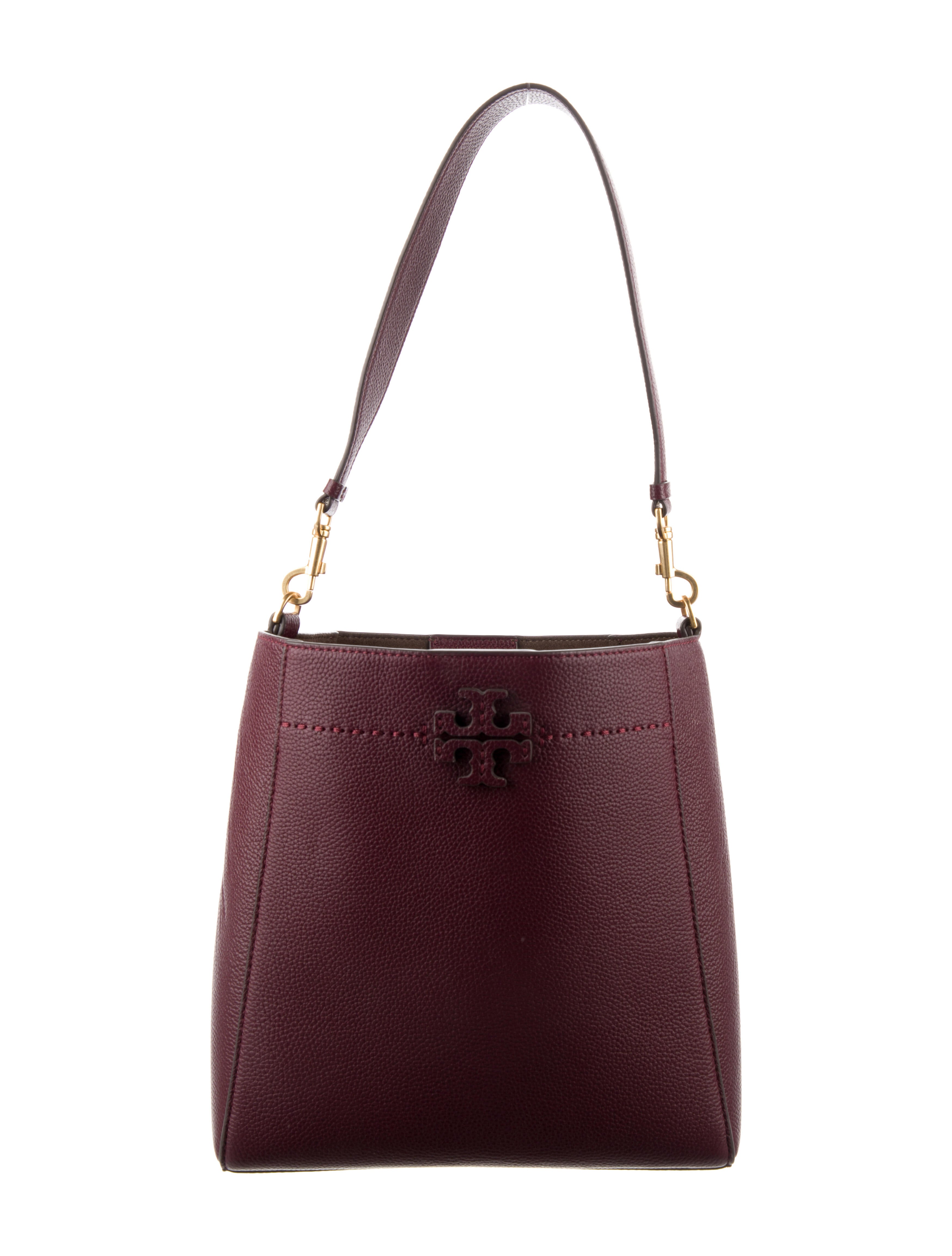 Tory Burch Leather Shoulder Bag - Burgundy Shoulder Bags, Handbags ...