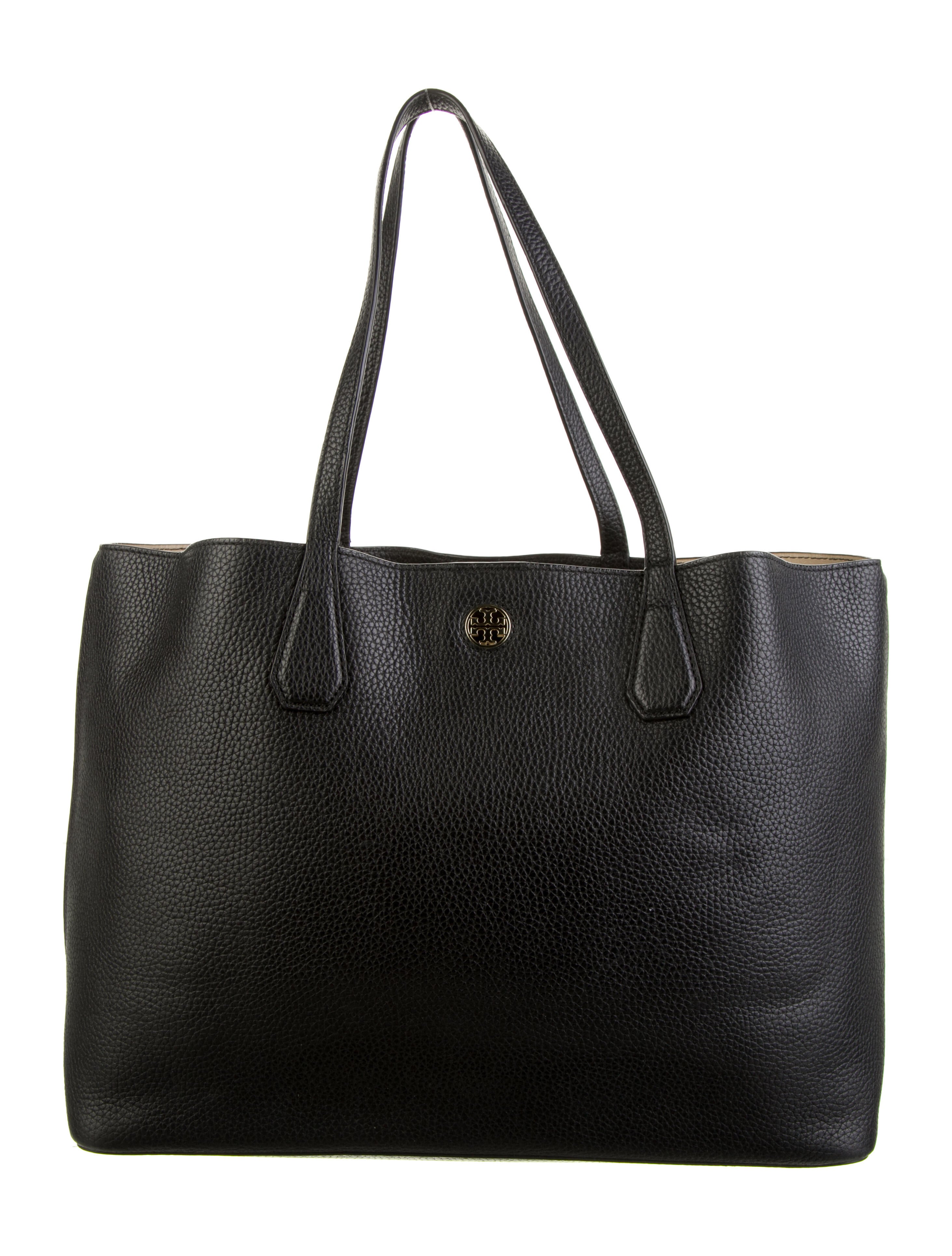Tory Burch Textured Leather Tote - Black Totes, Handbags - WTO99640 ...