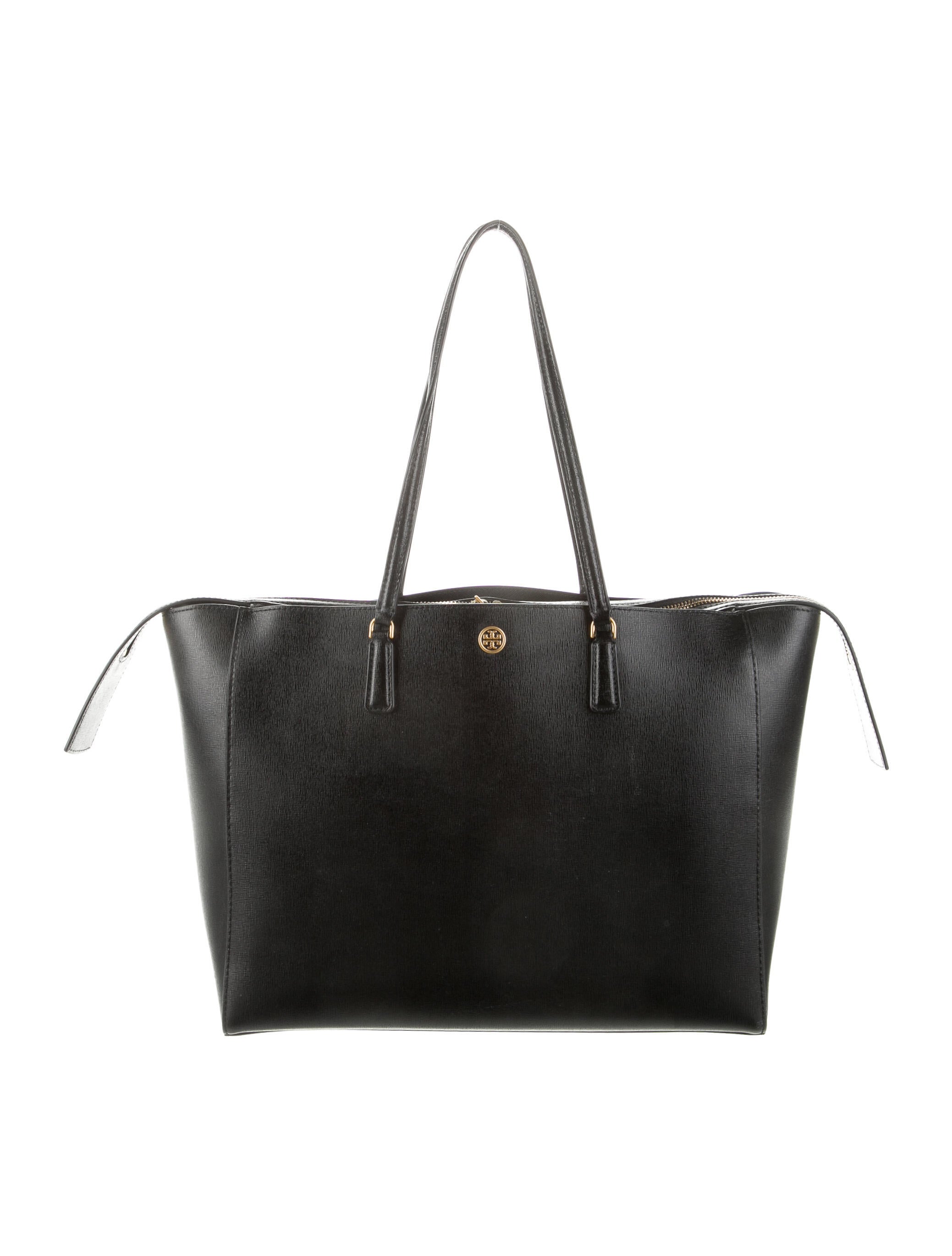 Tory Burch Textured Leather Tote - Black Totes, Handbags - WTO99640 ...