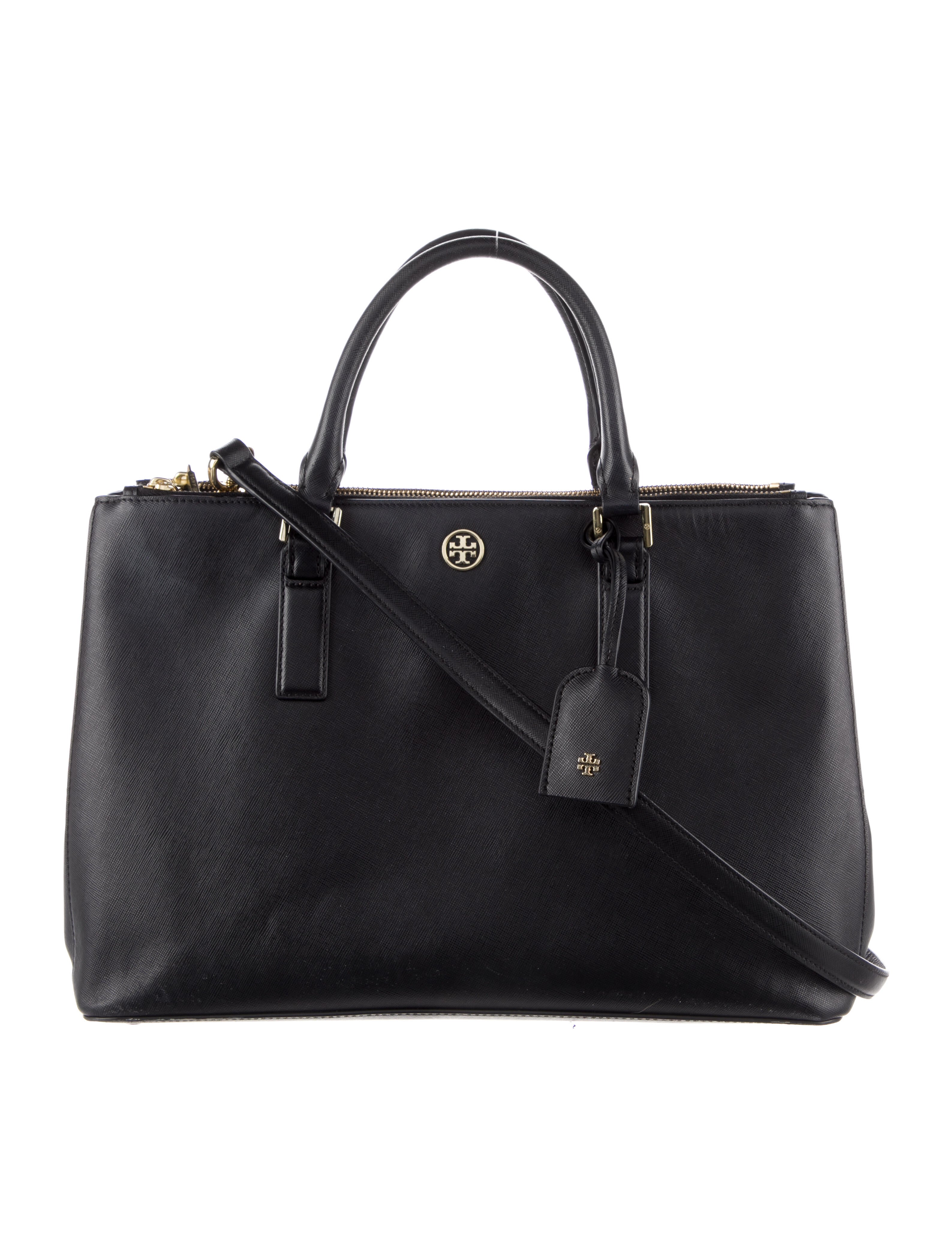 Tory Burch Textured Leather Tote - Black Totes, Handbags - WTO99640 ...