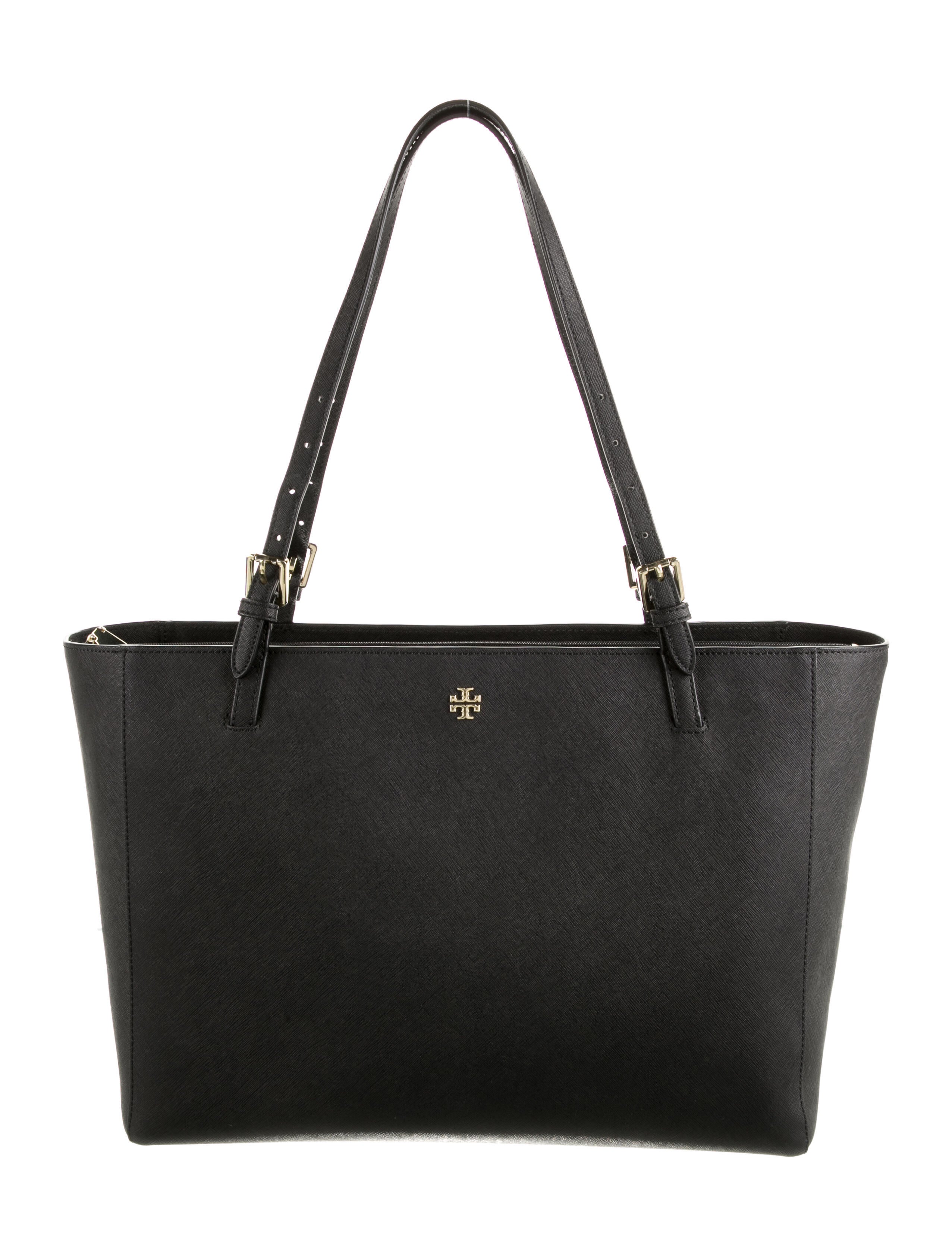 Tory Burch Textured Leather Tote - Black Totes, Handbags - WTO99640 ...
