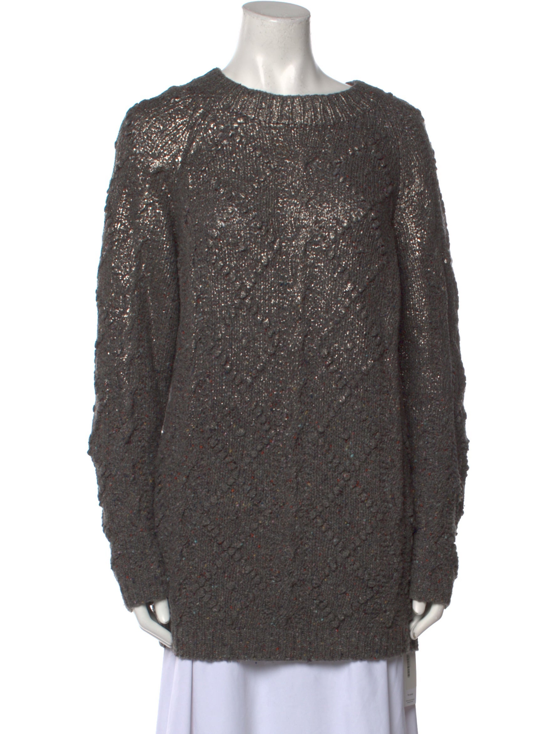 Tory Burch Collared Wool Sweater - Grey Knitwear, Clothing - WTO93884 ...