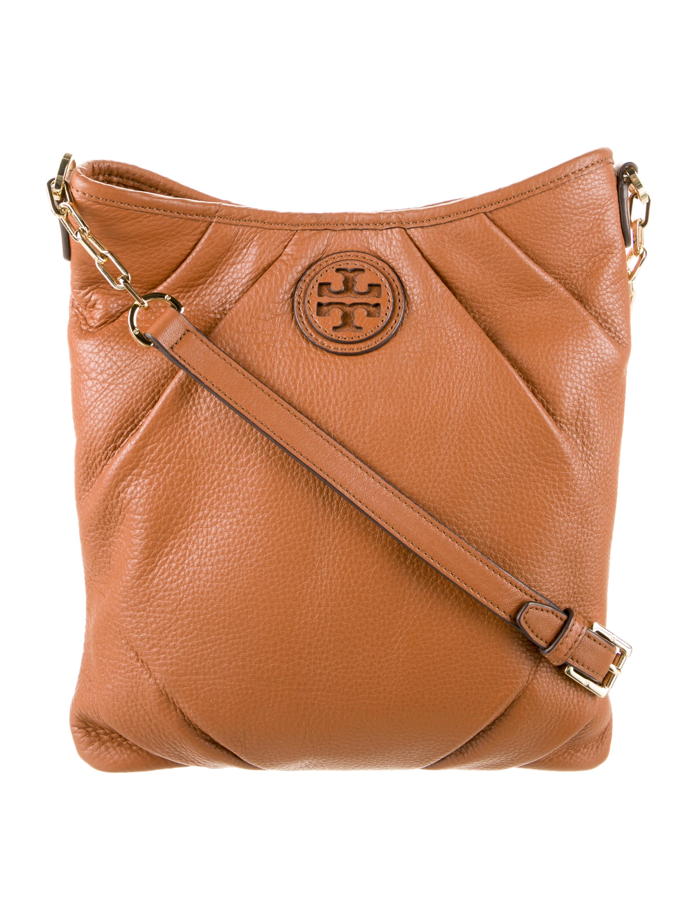 Tory Burch Chain-Link Leather Crossbody Bag - Brown Crossbody Bags ...