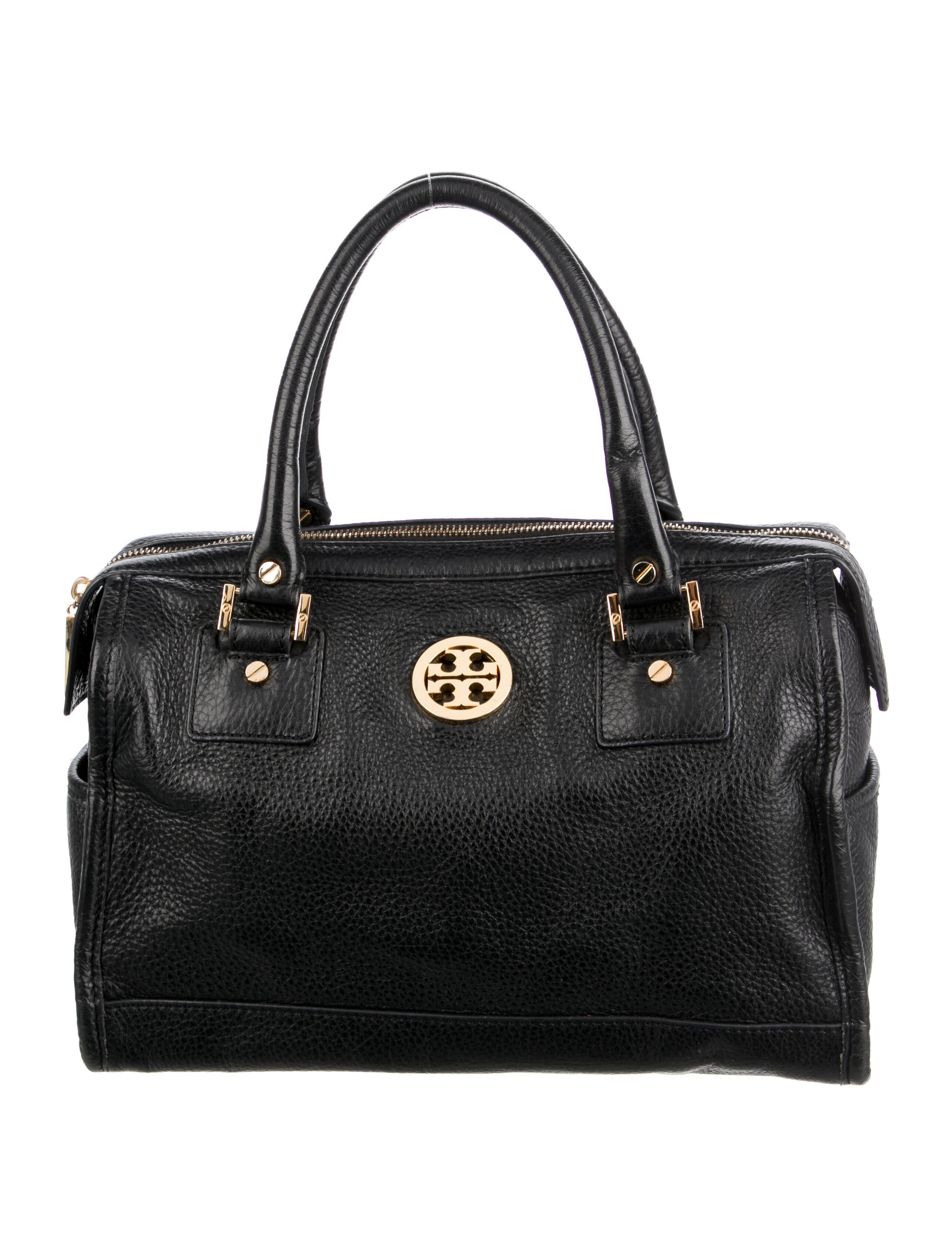 Tory Burch Pebbled Leather Handle Bag - Black Handle Bags, Handbags ...