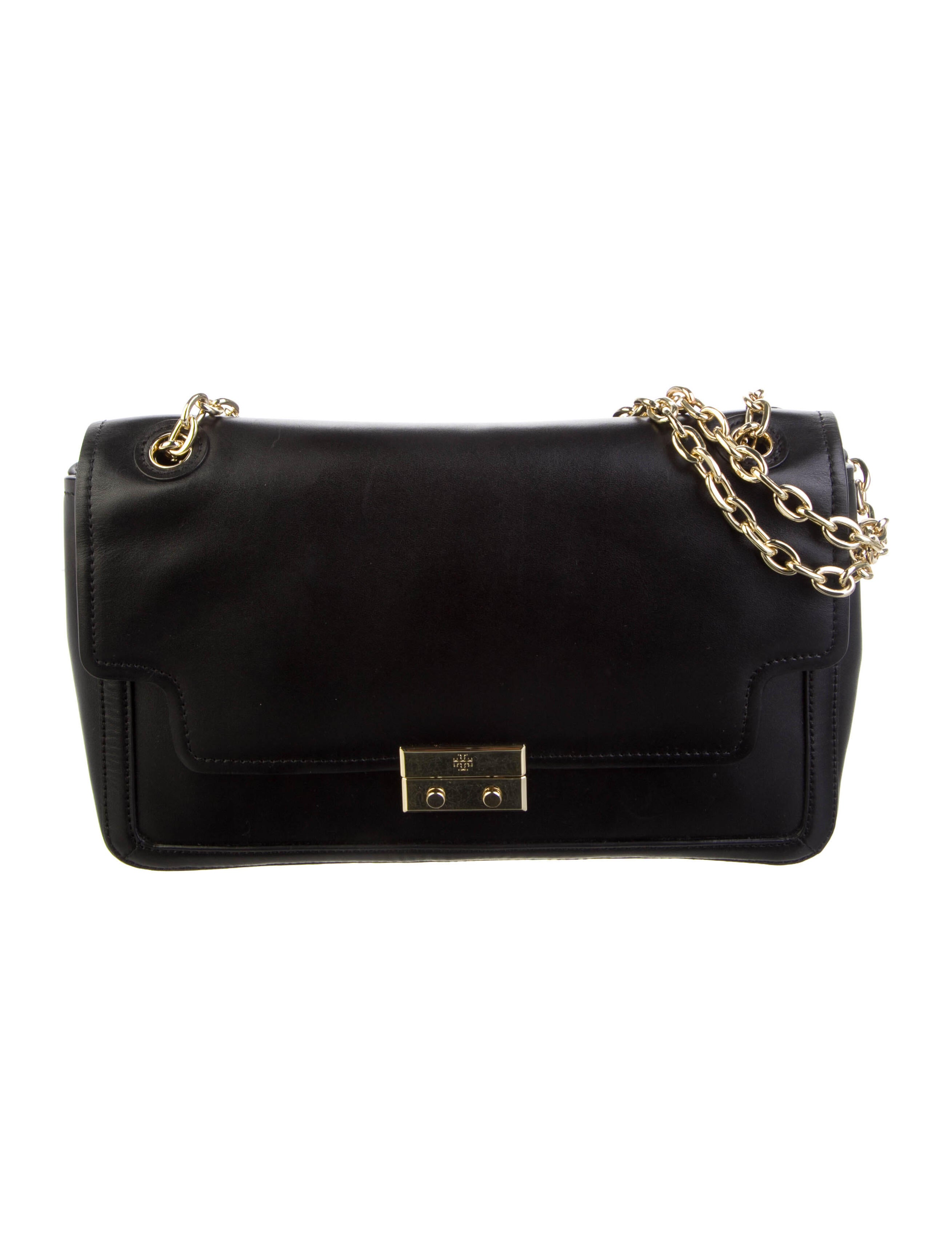 Tory Burch Solid Leather Shoulder Bag - Black Shoulder Bags, Handbags ...