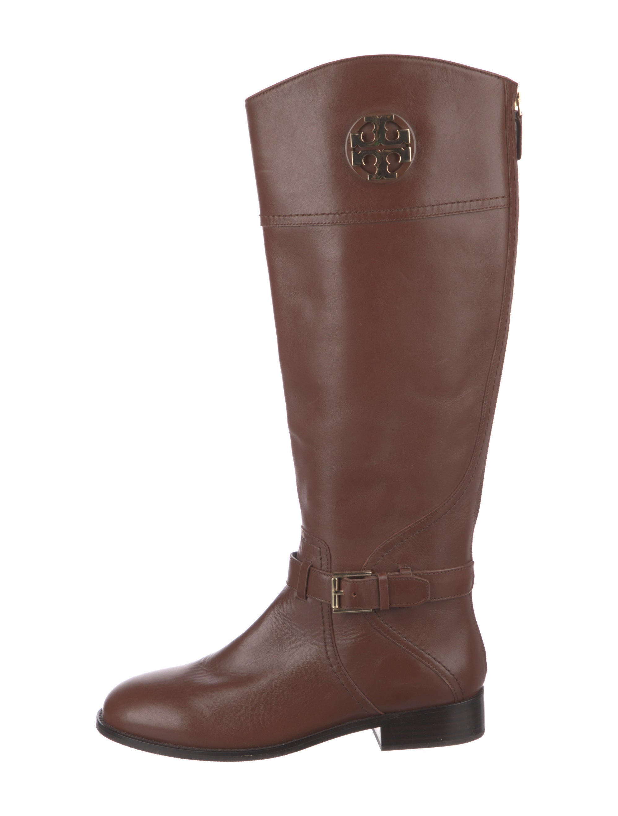 Tory Burch Leather Riding Boots - Brown Boots, Shoes - WTO546958 | The ...