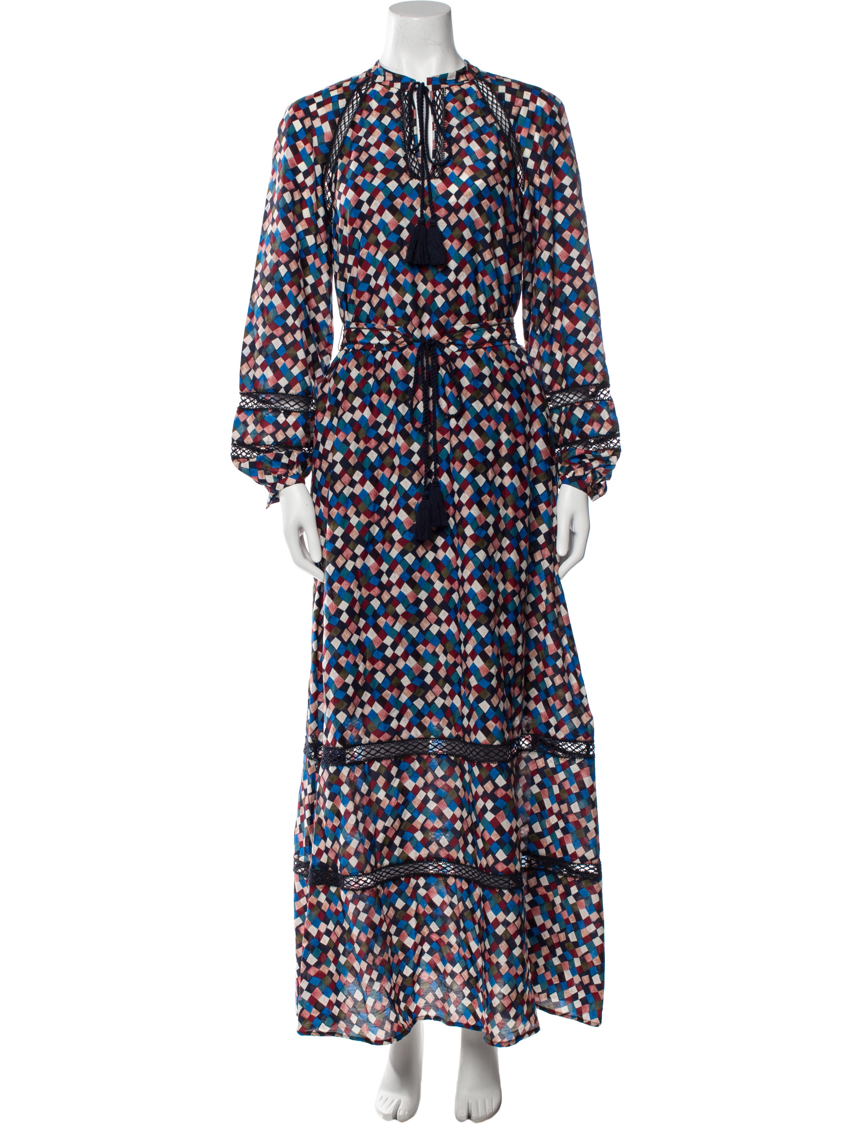 Tory Burch Floral Print Long Dress - Blue Dresses, Clothing - WTO563080 ...