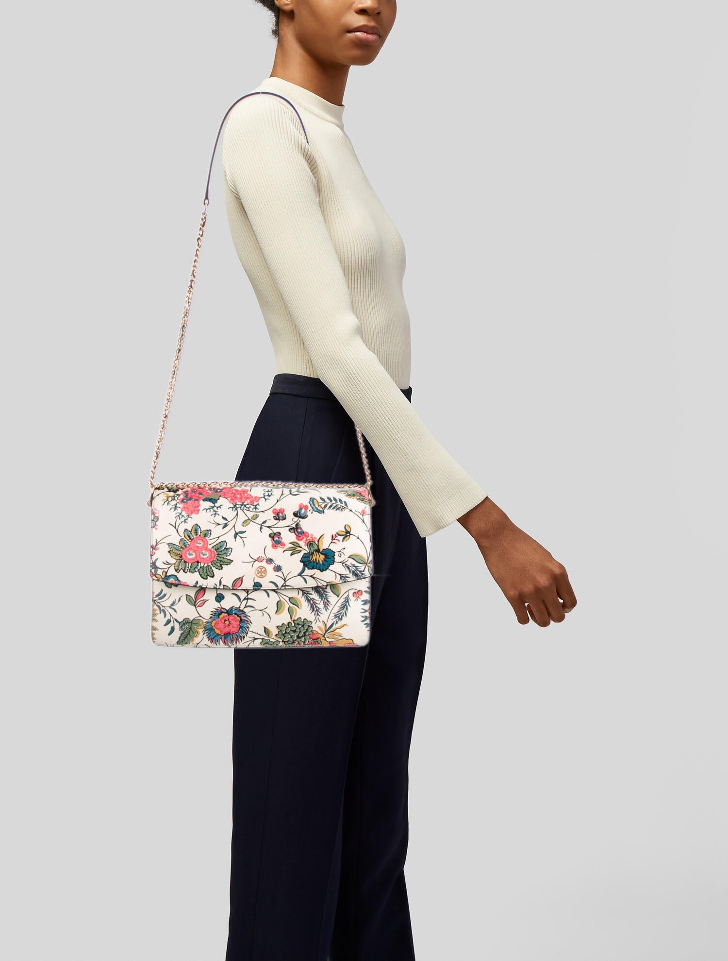 Tory Burch Floral Printed Shoulder - Neutrals Shoulder Bags, Handbags ...