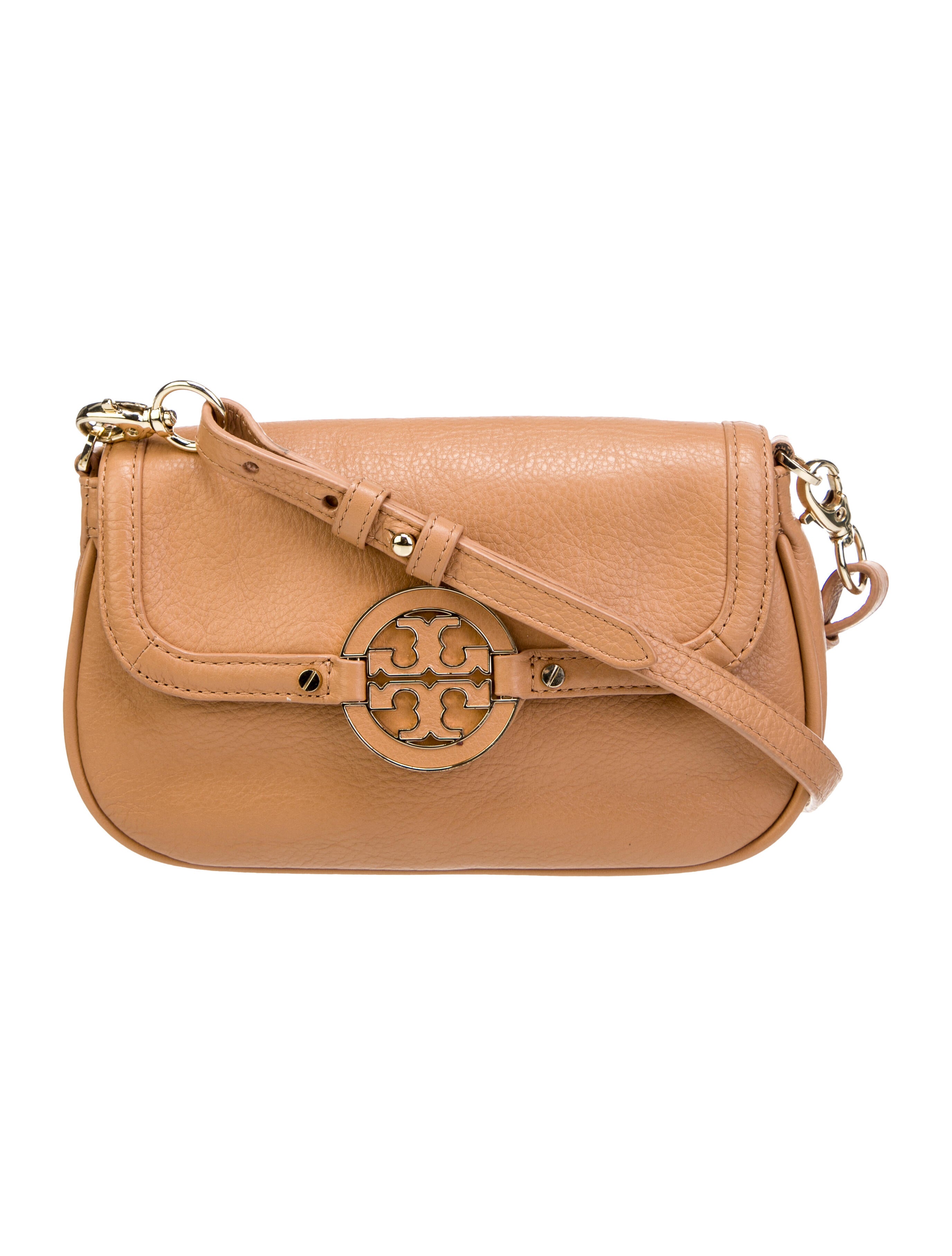 Tory Burch Leather Logo Flap Bag - Neutrals Shoulder Bags, Handbags ...