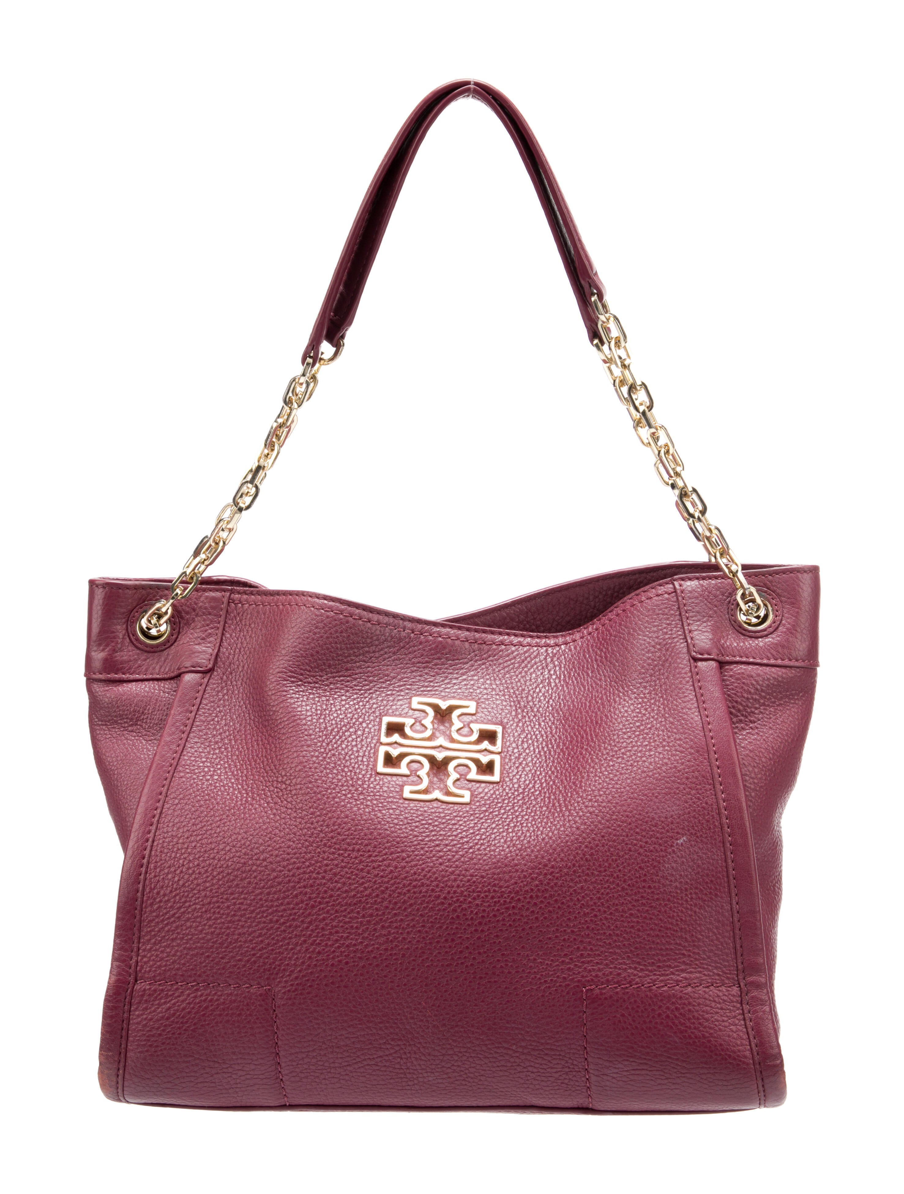 Tory Burch Leather Chain-Linked Shoulder Bag - Burgundy Shoulder Bags ...