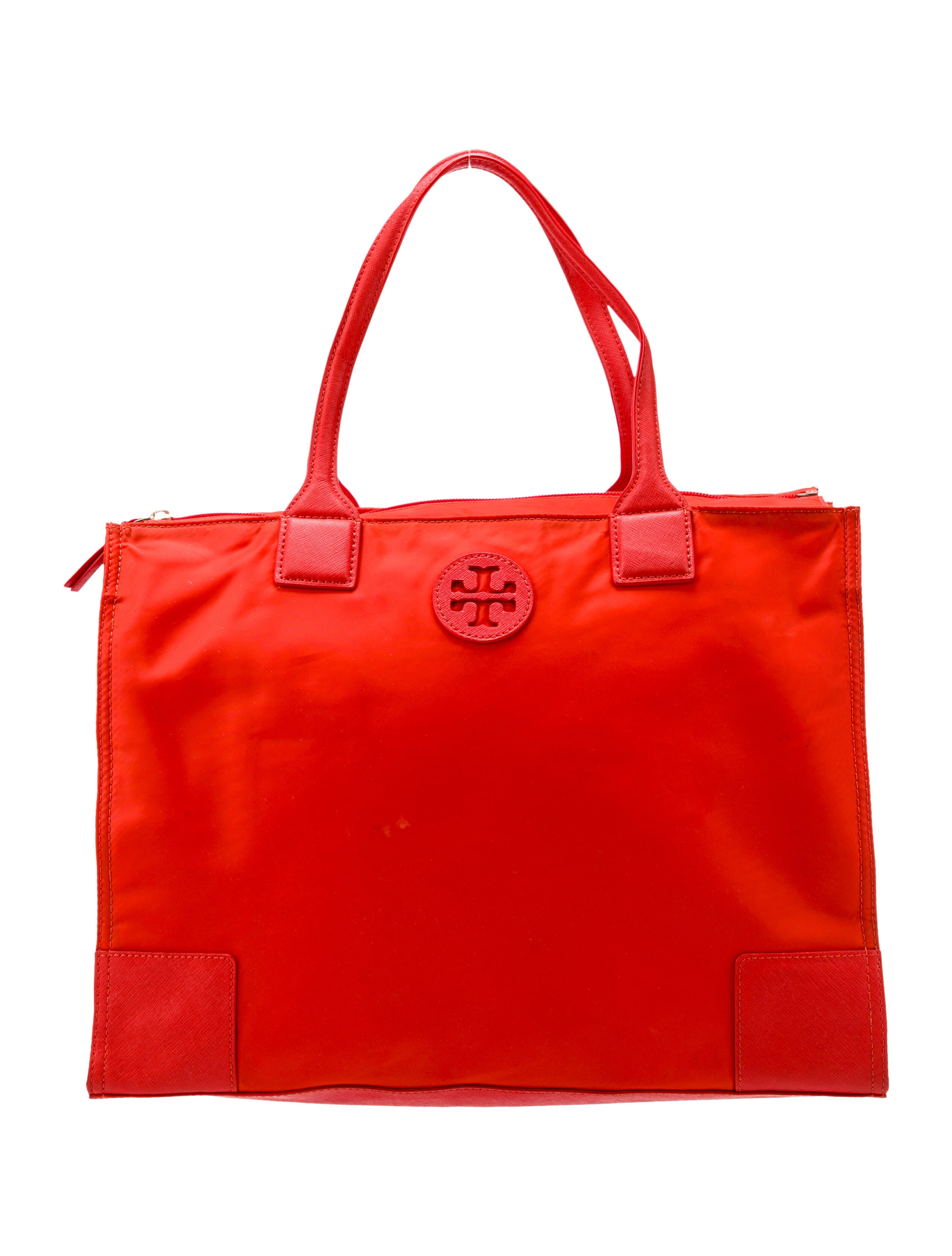 Tory Burch Leather-Trimmed Nylon Tote - Orange Totes, Handbags ...