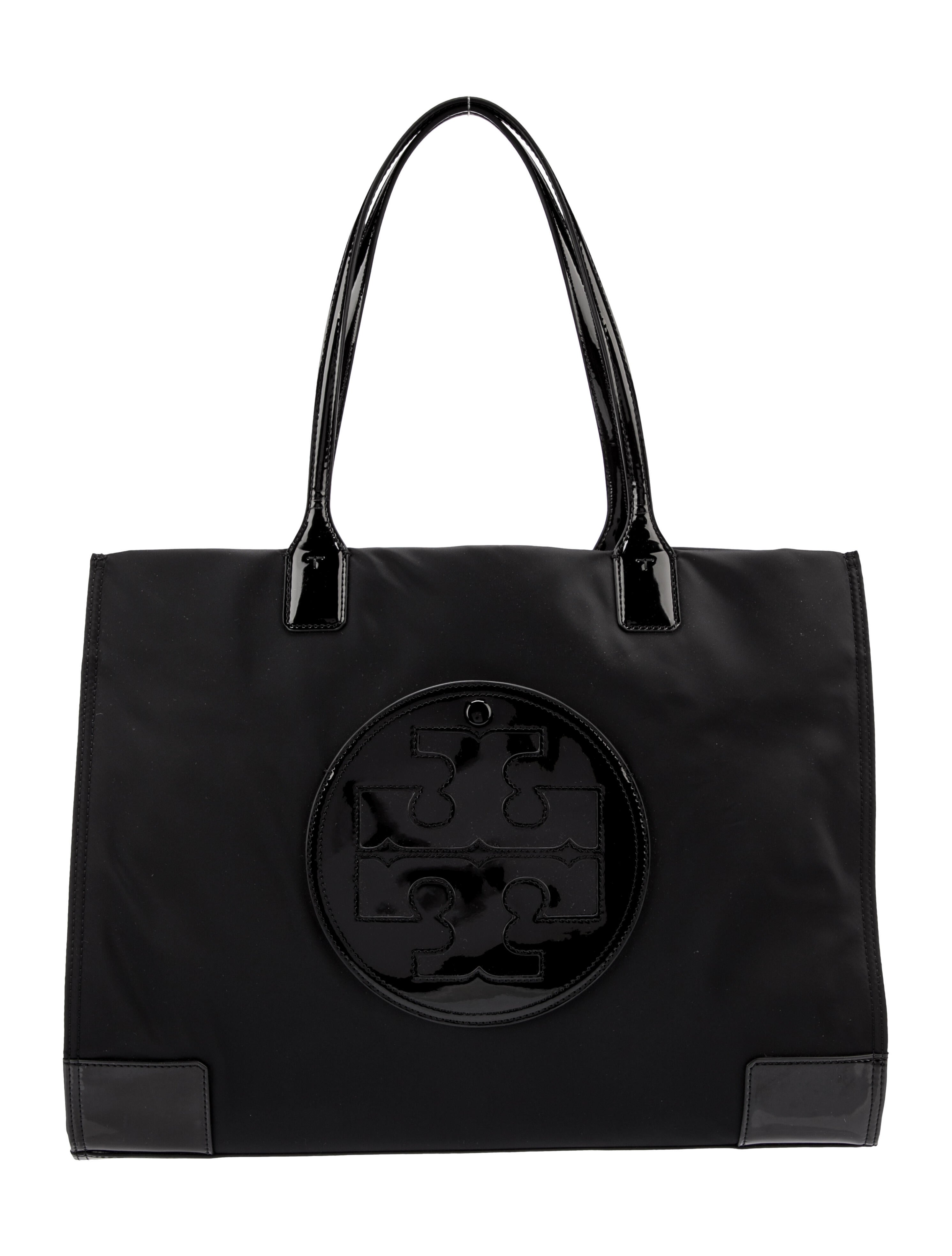 Tory Burch Patent Leather Trimmed Tote - Black Totes, Handbags ...