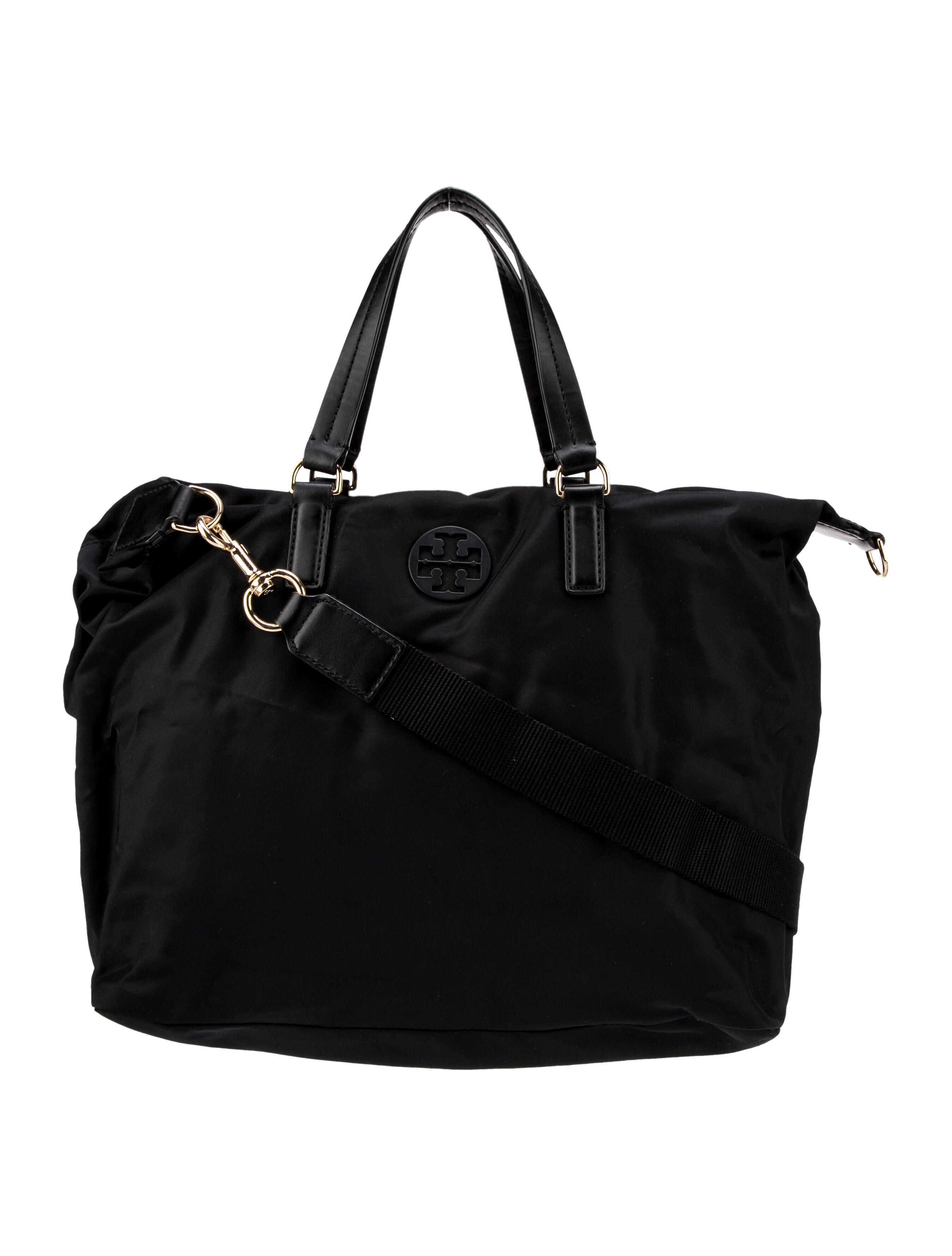 Tory Burch Leather-Trimmed Nylon Tote - Black Totes, Handbags ...