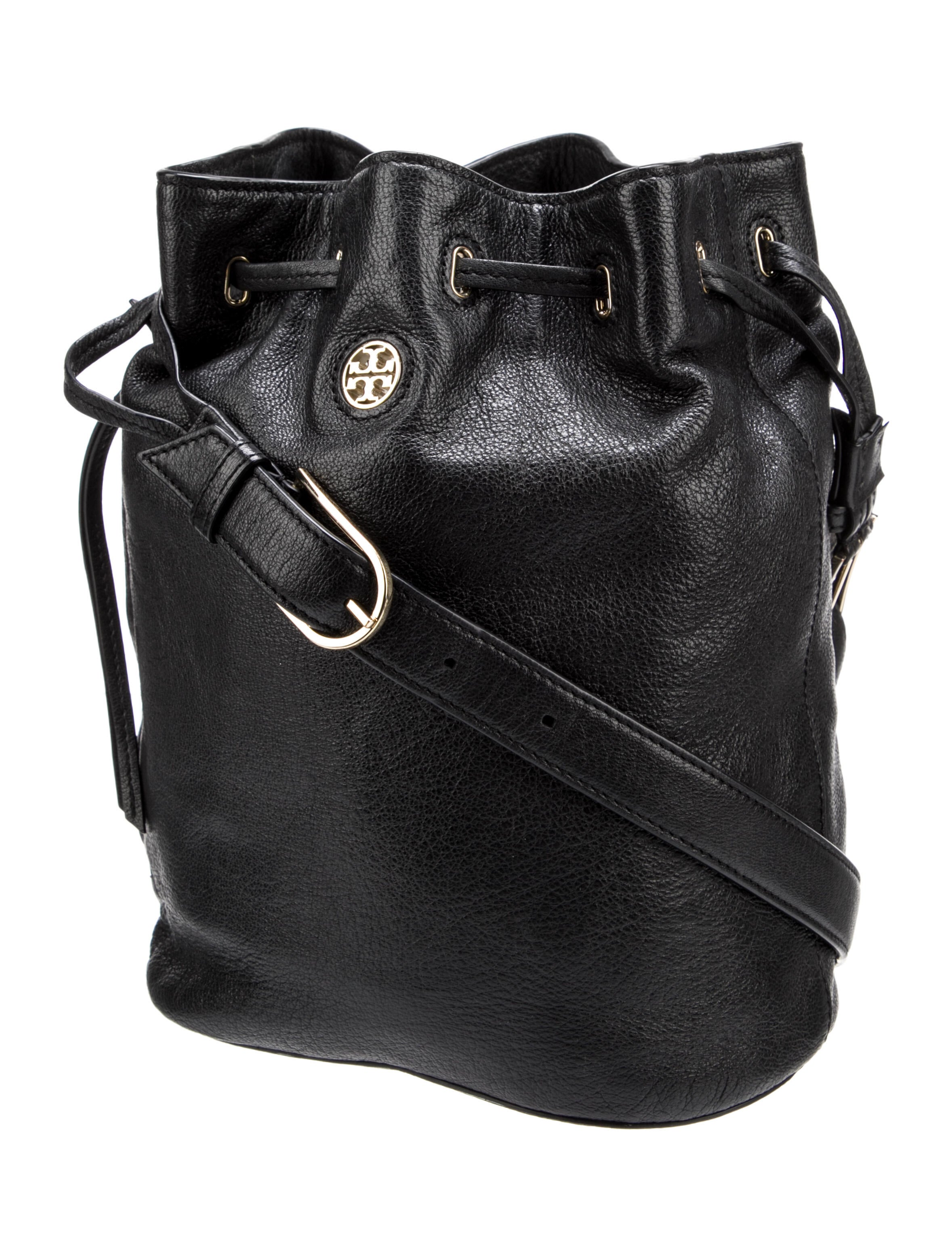 Tory Burch Textured Leather Bucket Bag - Black Bucket Bags, Handbags ...